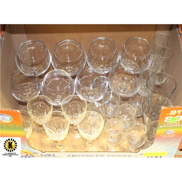 25 Assorted Wine Glasses