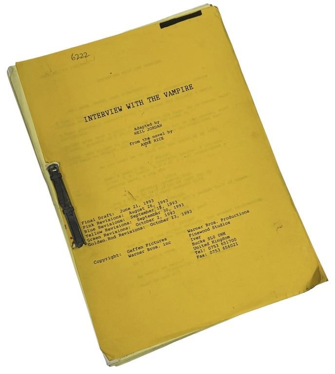 Interview with the Vampire (1994) - Adrian Biddle's Shooting Script ...
