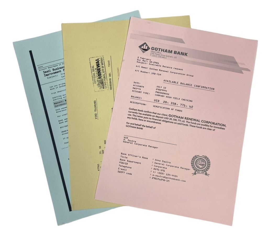 The Batman (2022) - 3 Pages of Gotham Renewal Corp Paperwork