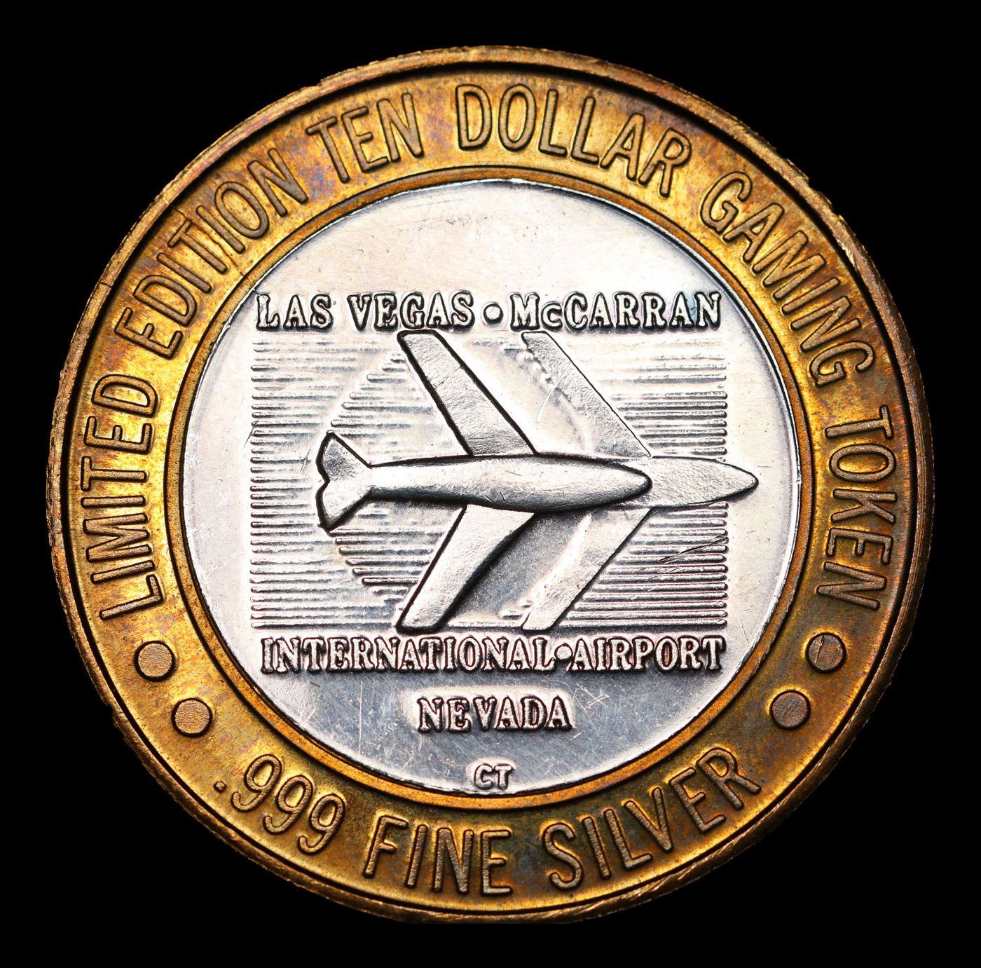 10 Dollar Limited Edition Gaming Token .999 Silver - McCarran Airport ...