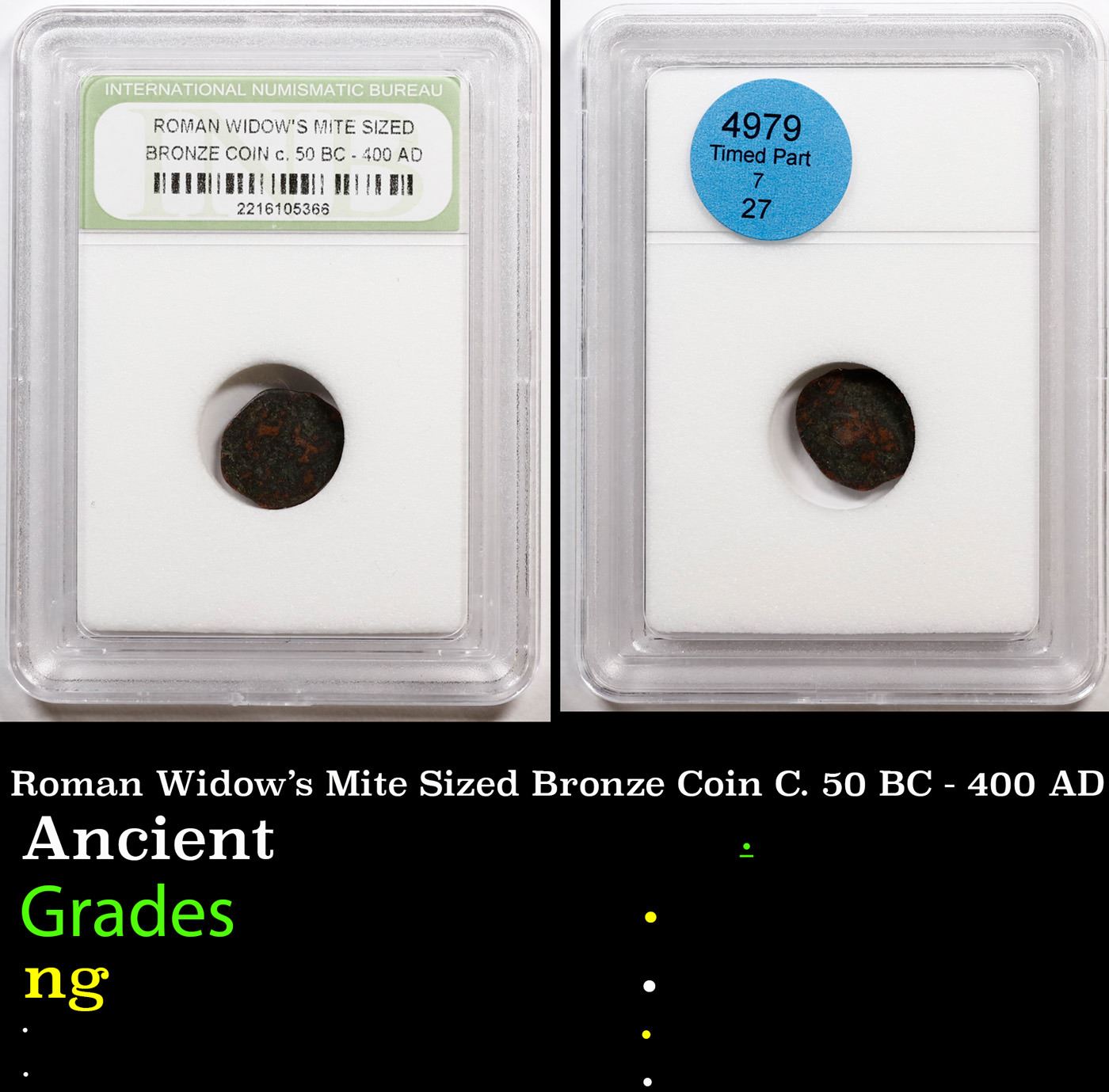 Roman Widow's Mite Sized Bronze Coin C. 50 BC - 400 AD Ancient Graded ...