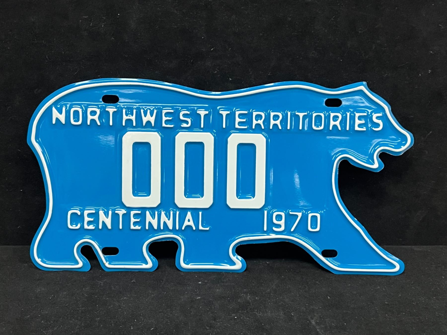 1970 Northwest Territories Centennial Blue Polar Bear License Plate ...