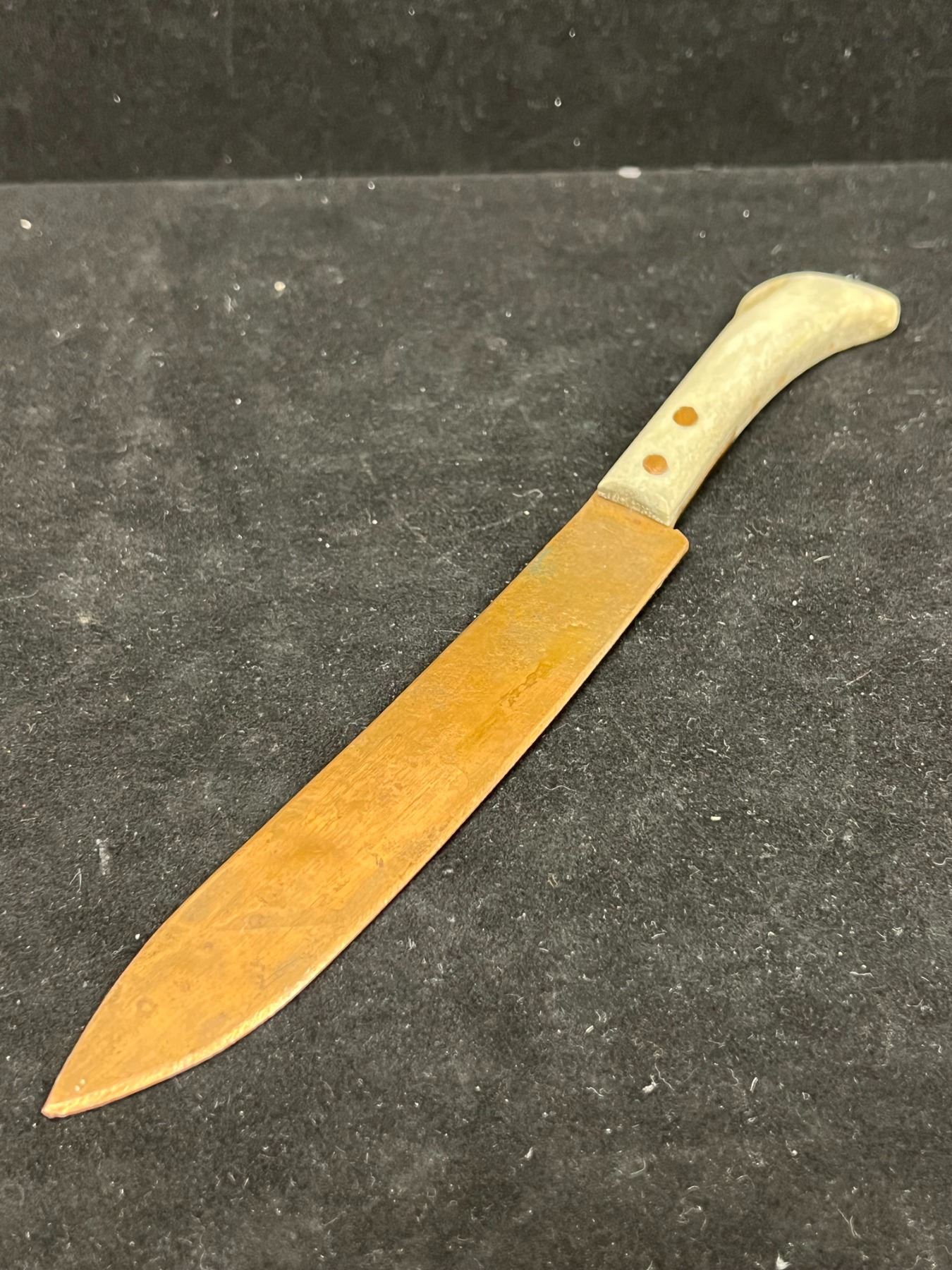 Inuit Snow Knife - Copper Blade with Bone Handle - Blade Marked ...