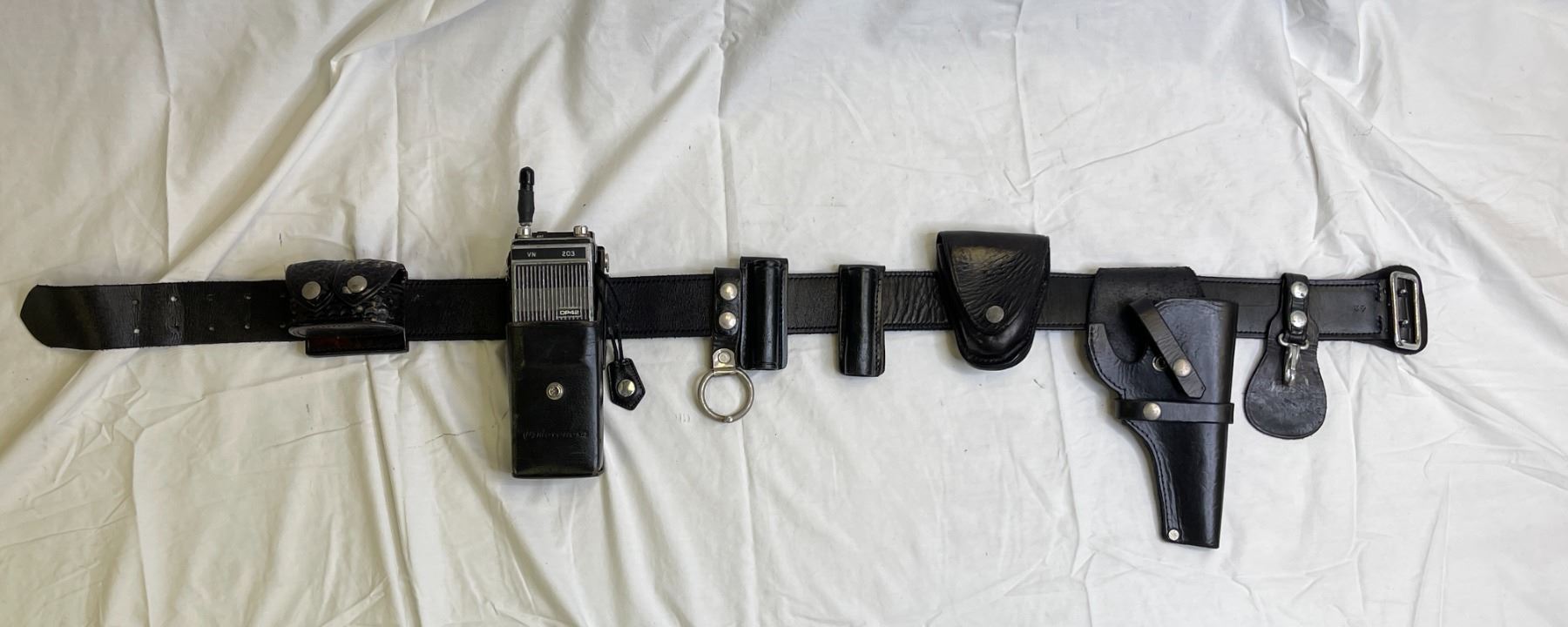Police Utility Belt Kit - includes leather belt/ magazine pouch/ radio ...