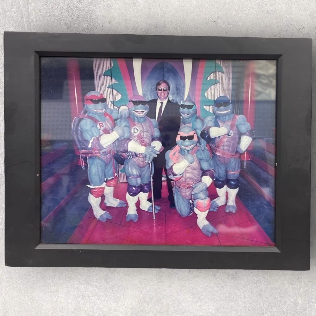 Framed group photograph of Ninja Turtles Hero cast w/ female Ninja ...