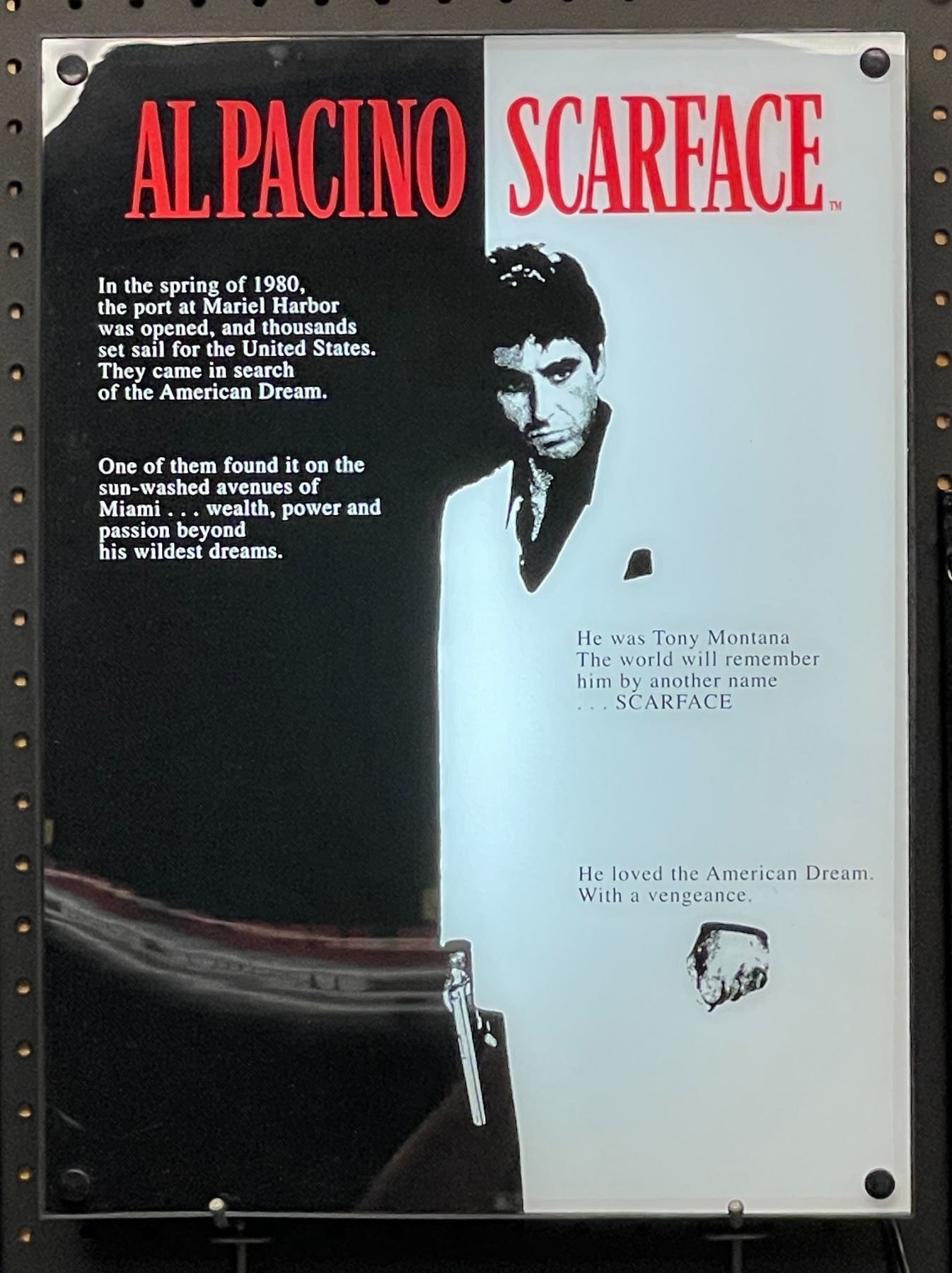 "Scarface" Al Pacino Light-up Collectible Sign - approx. 14in x 18 1/2in