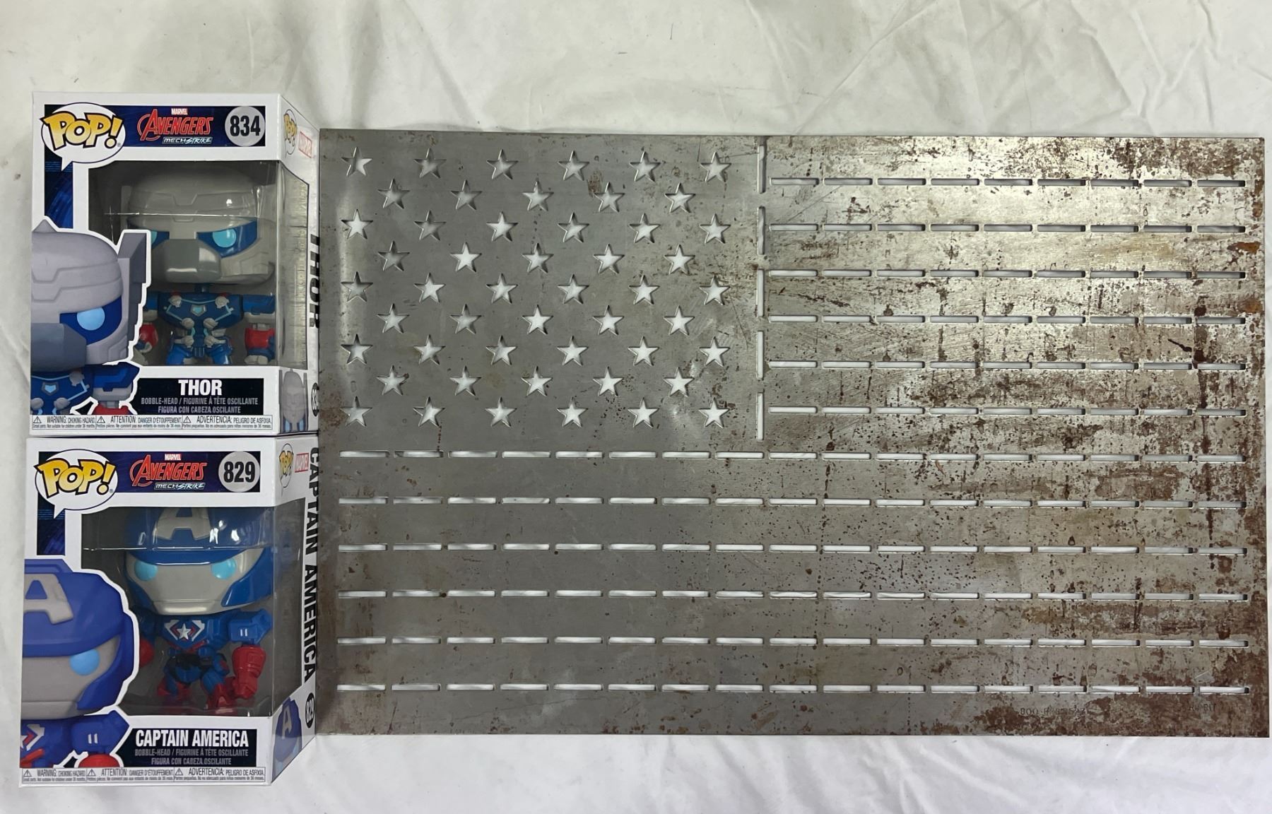 Funko Pop! Marvel Avengers Mech Strike Captain America & Thor bobble ...