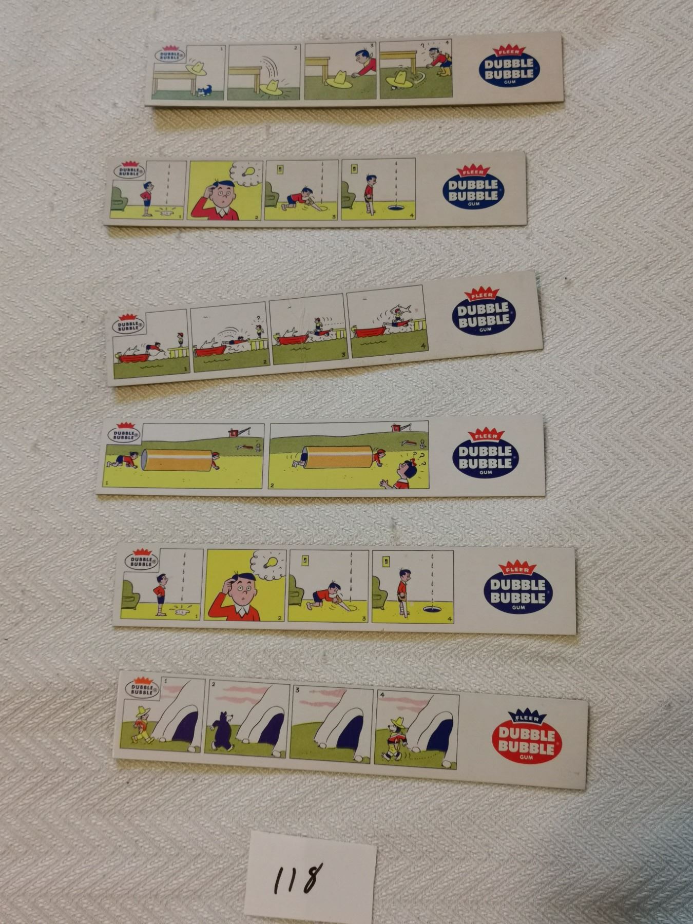 6 Dubble Bubble Gum Comic Cards Vintage Schmalz Auctions