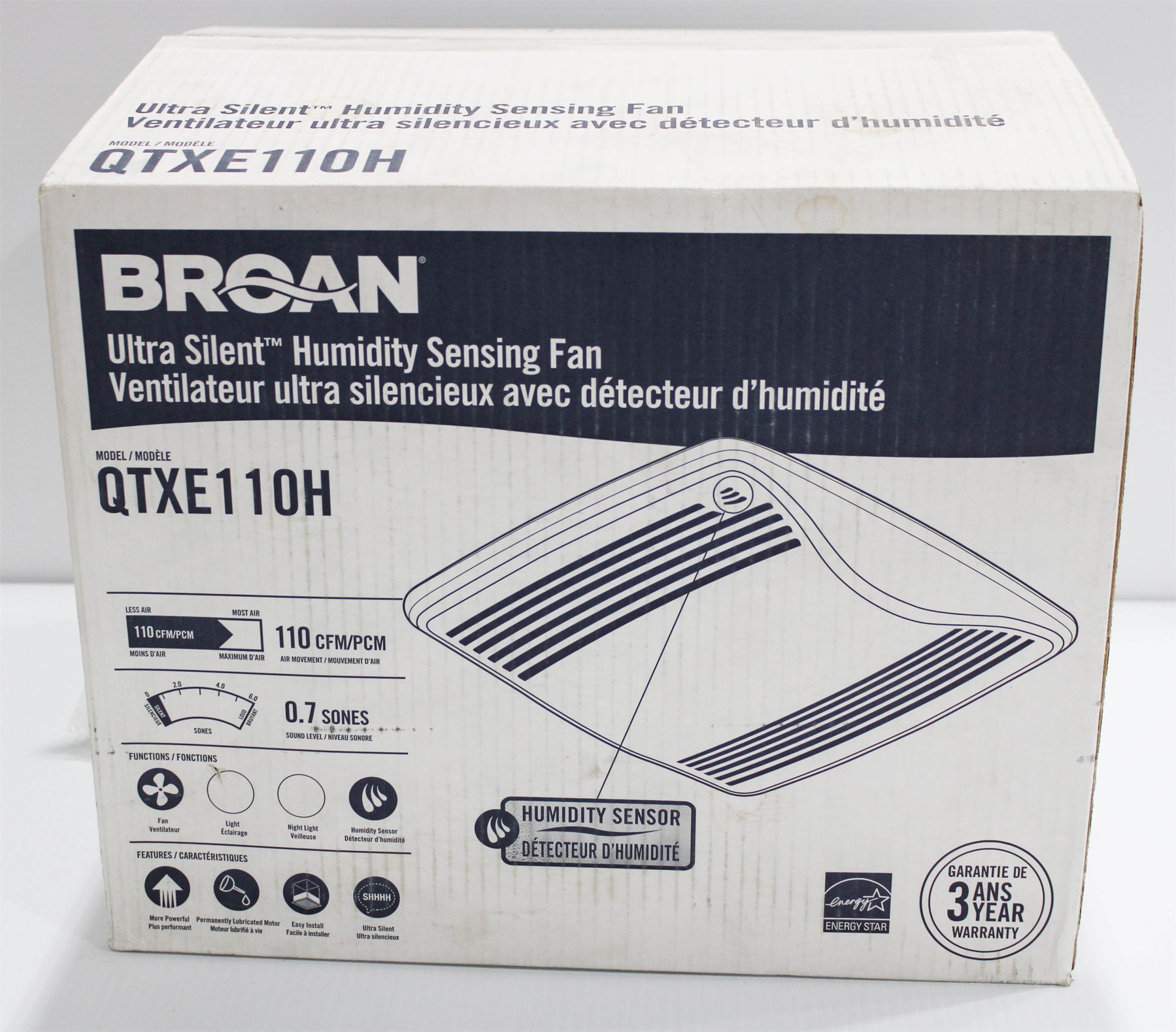 BROAN ULTRA SILENT HUMIDITY SENSING FAN