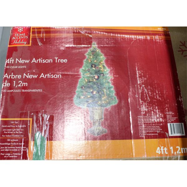4 Decorated Light Up Christmas Tree