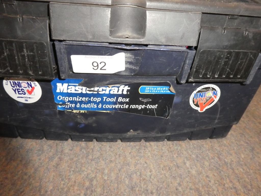 Mastercraft organizer-top tool box w/ contents
