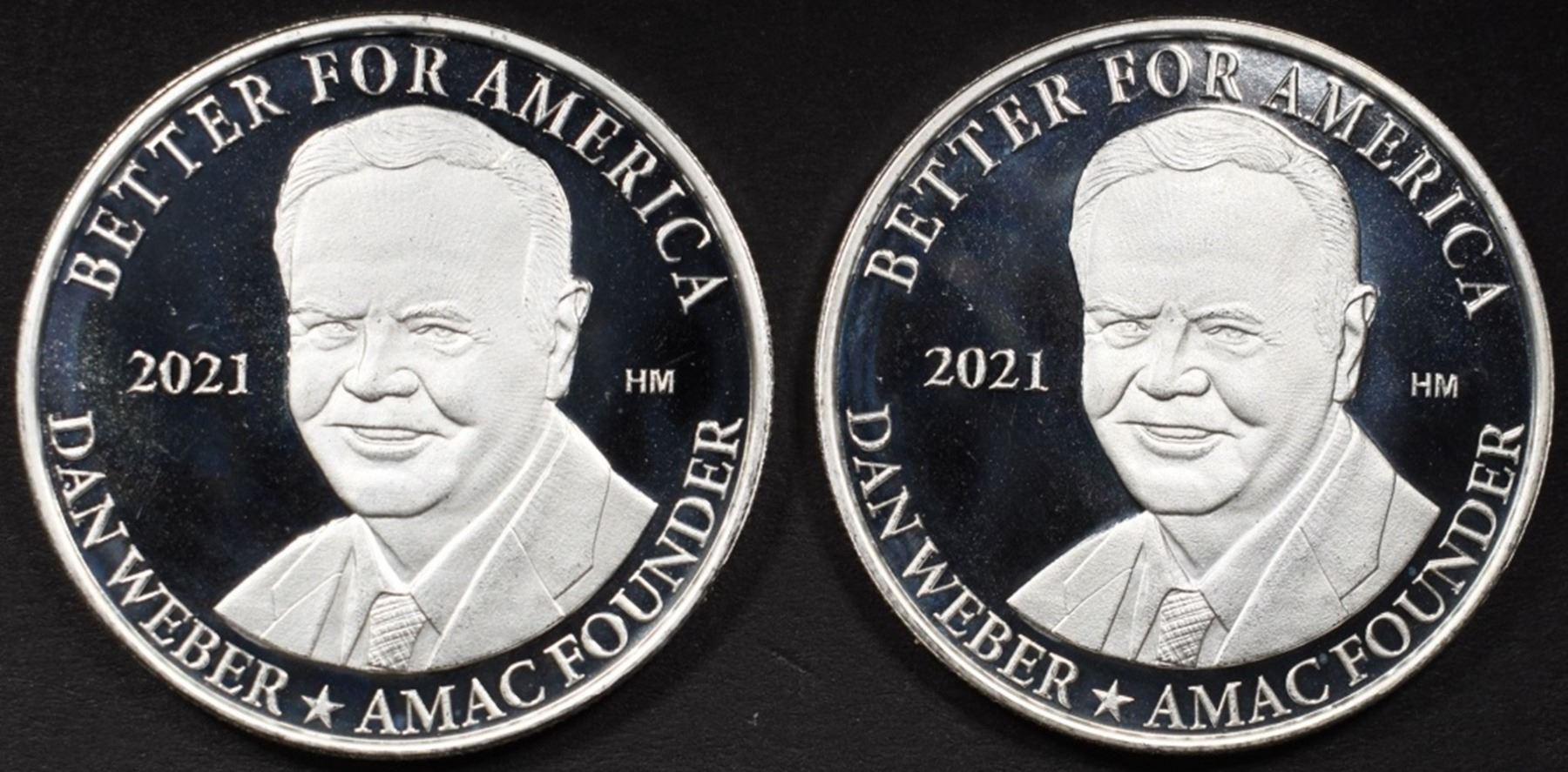 (2) 1oz .999 SILVER AMAC FOUNDER ROUNDS