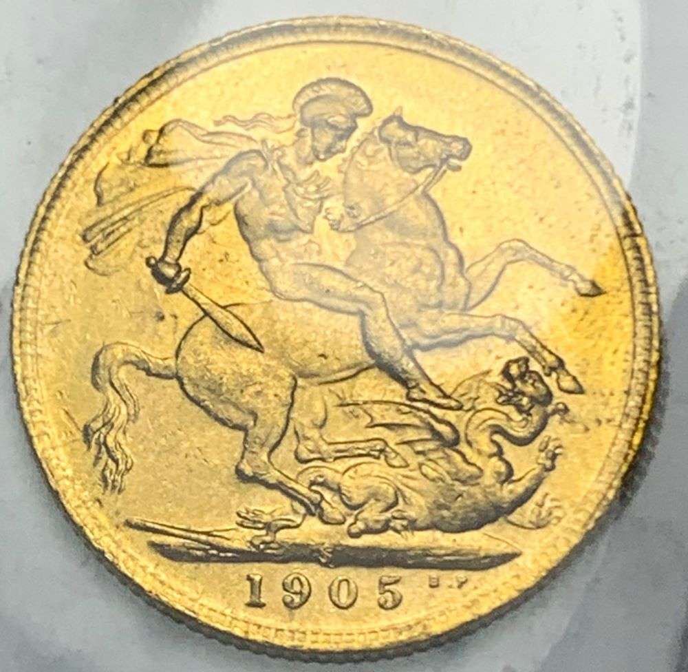 1905-S Gold Sovereign King Edward VII .1177 ozt AGW