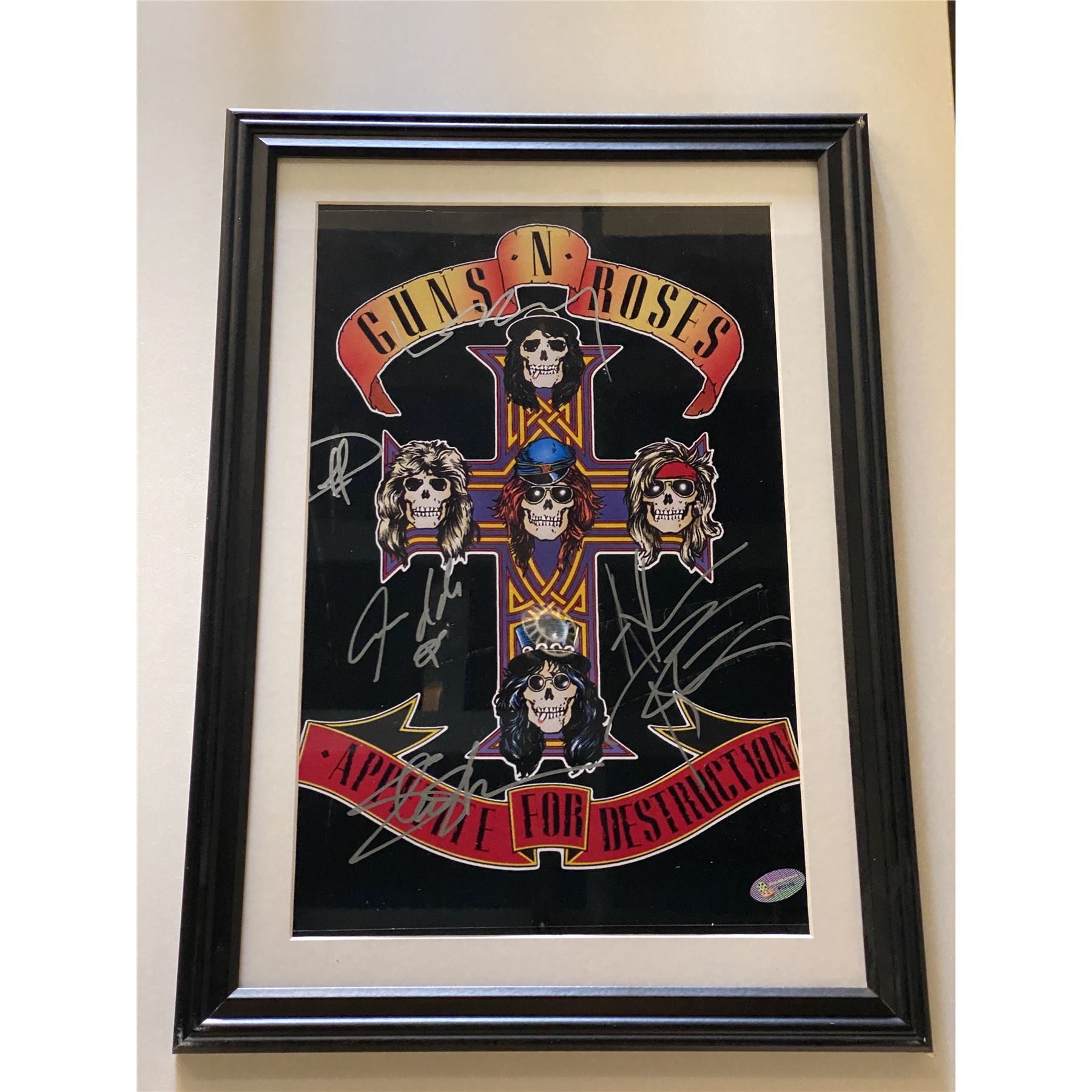 Guns N Roses band signed mini poster