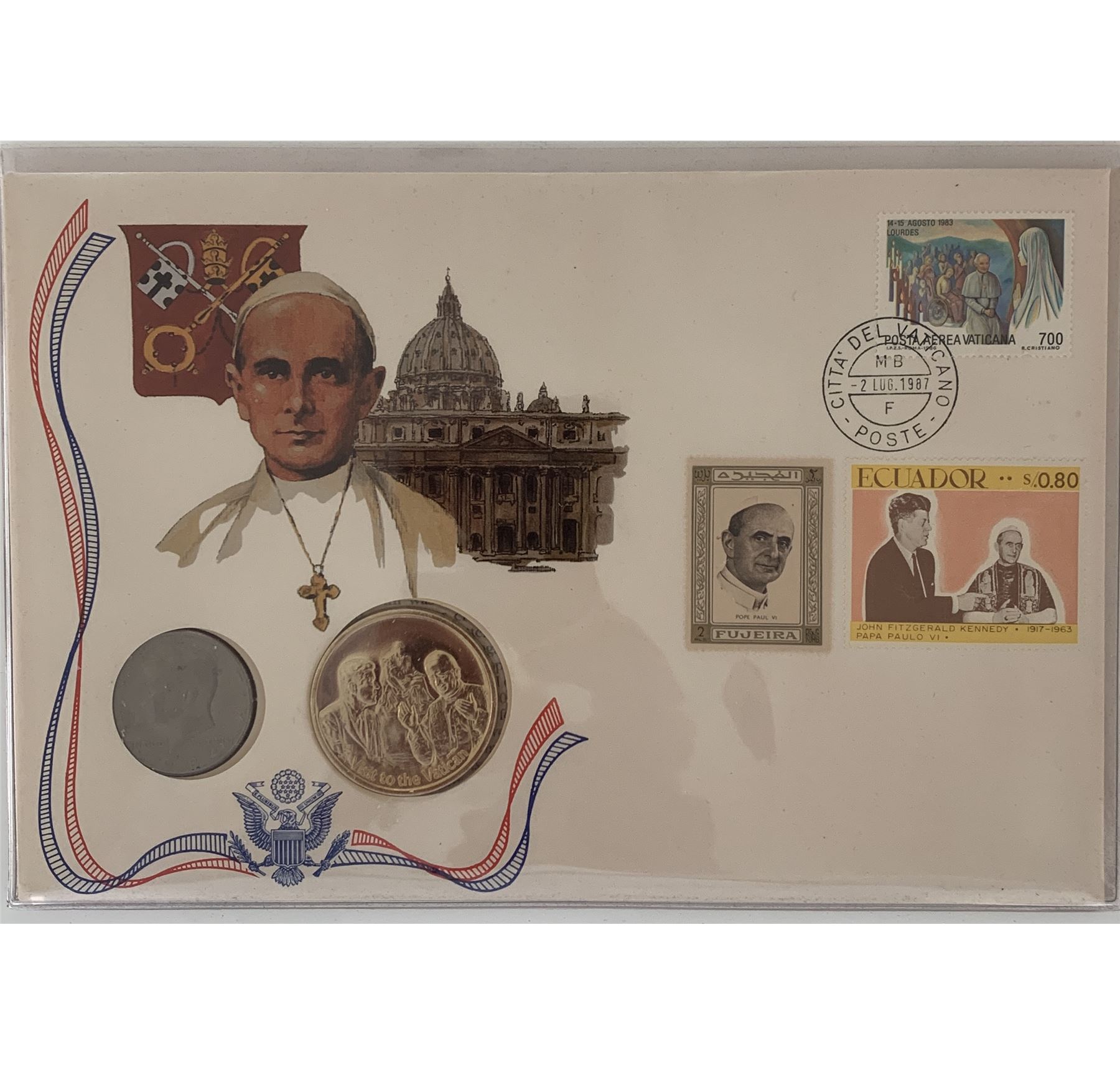 John F. Kennedy commemorative cover with coin