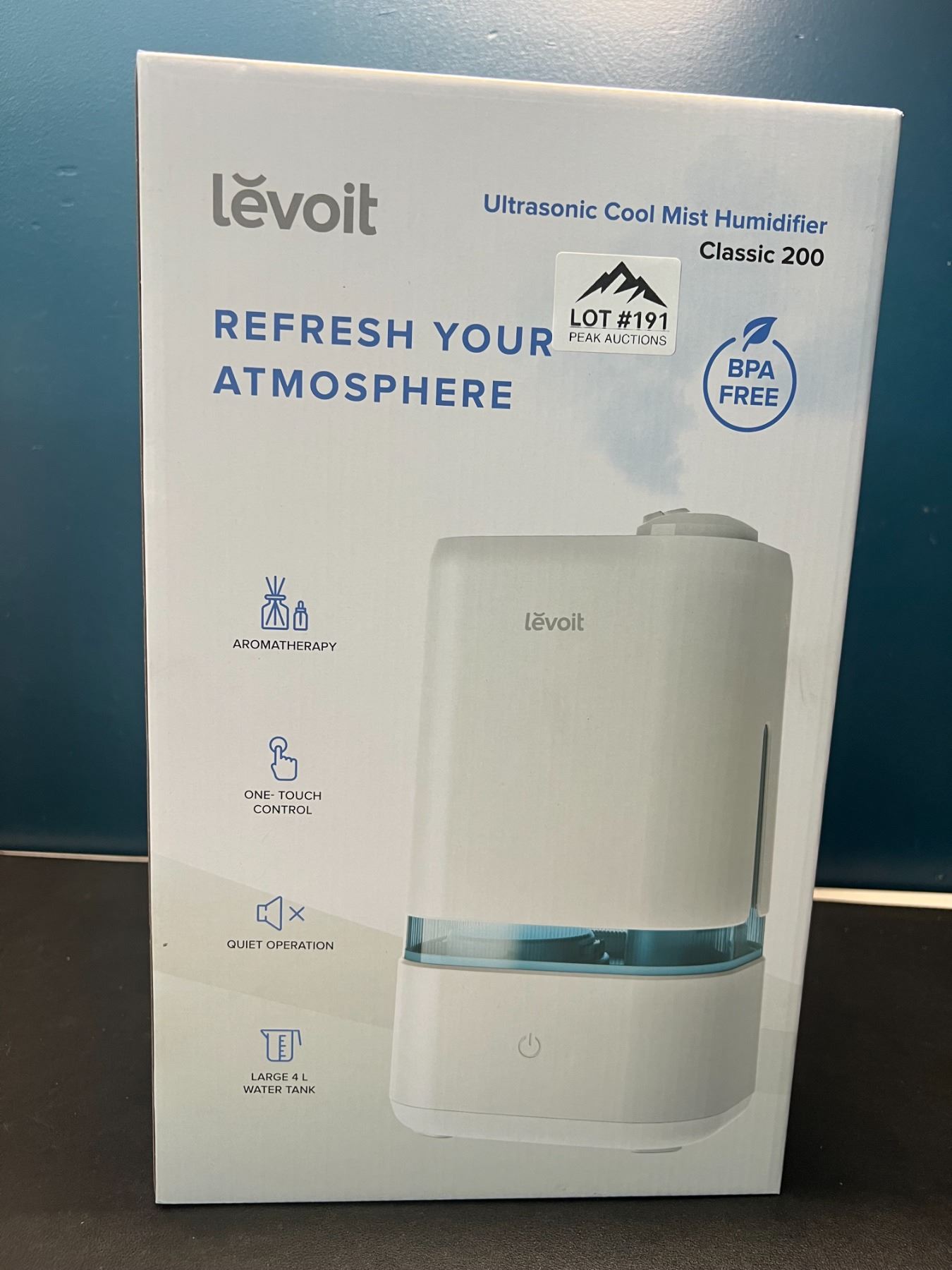 Lot of 1 Levolt Ultrasonic Cool Mist Humidifier - Large 4L Tank