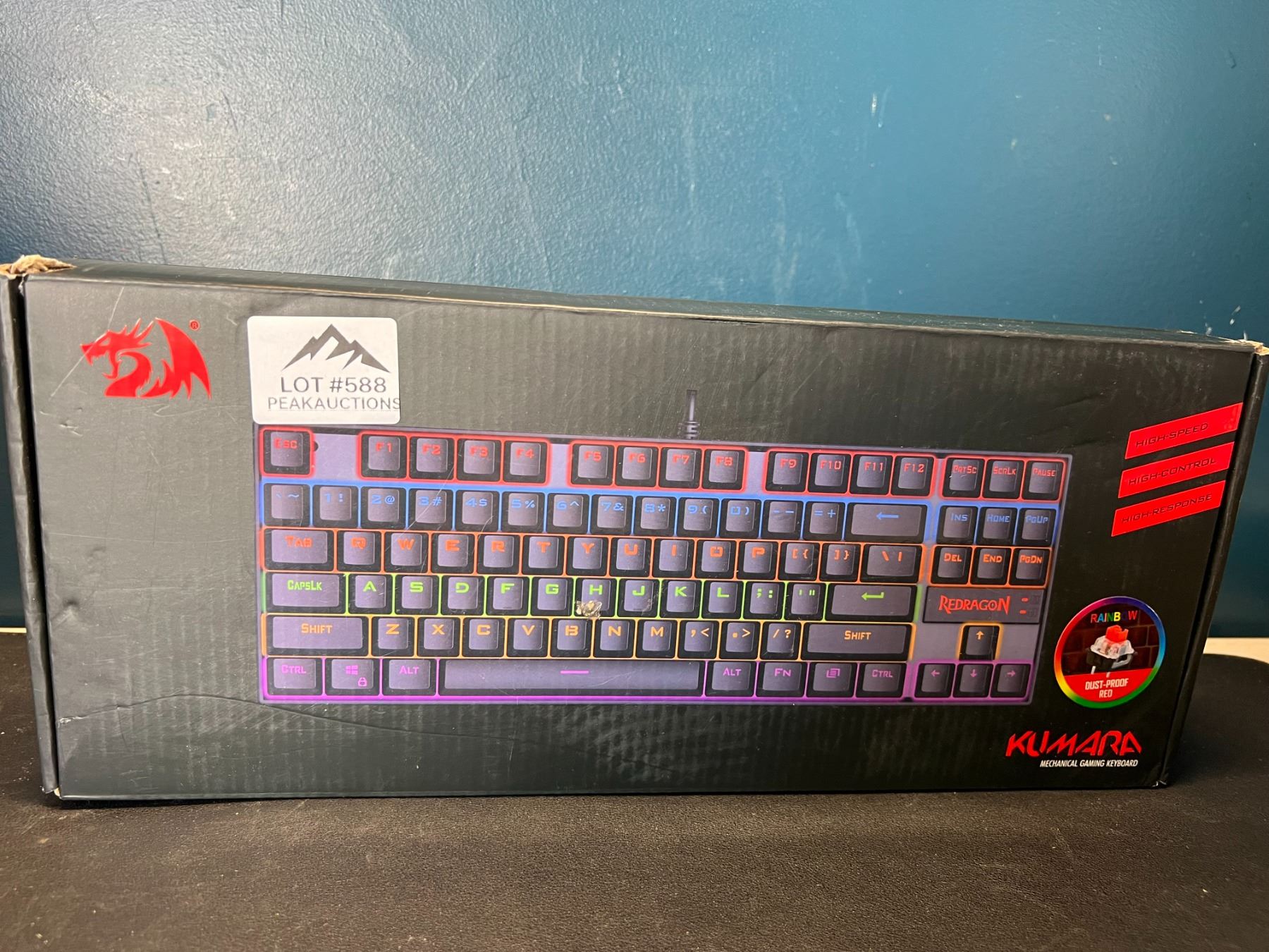 Lot of 1 Red Dragon Kumara RGB Light Up Mechanical Gaming Keyboard