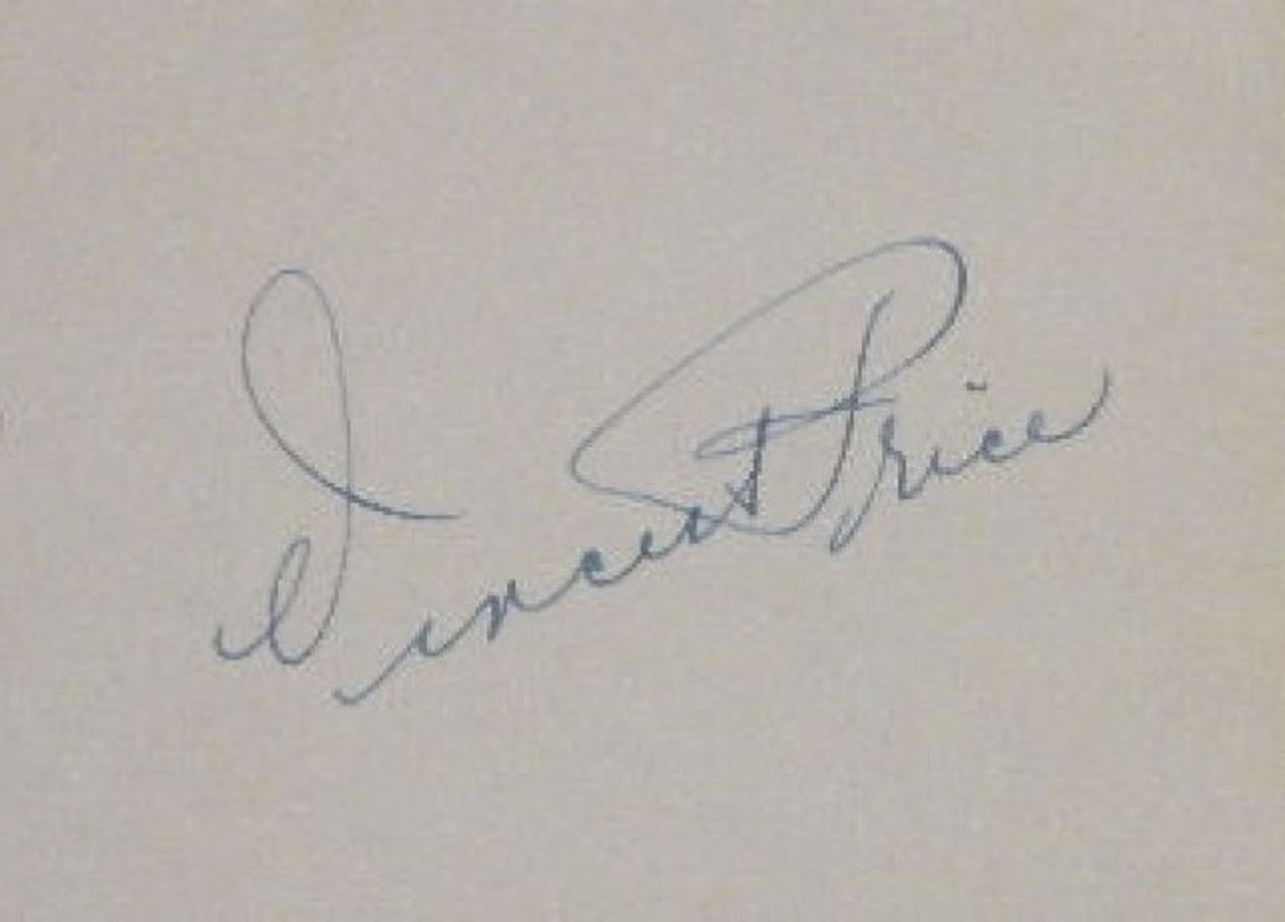 Vincent Price signature slip