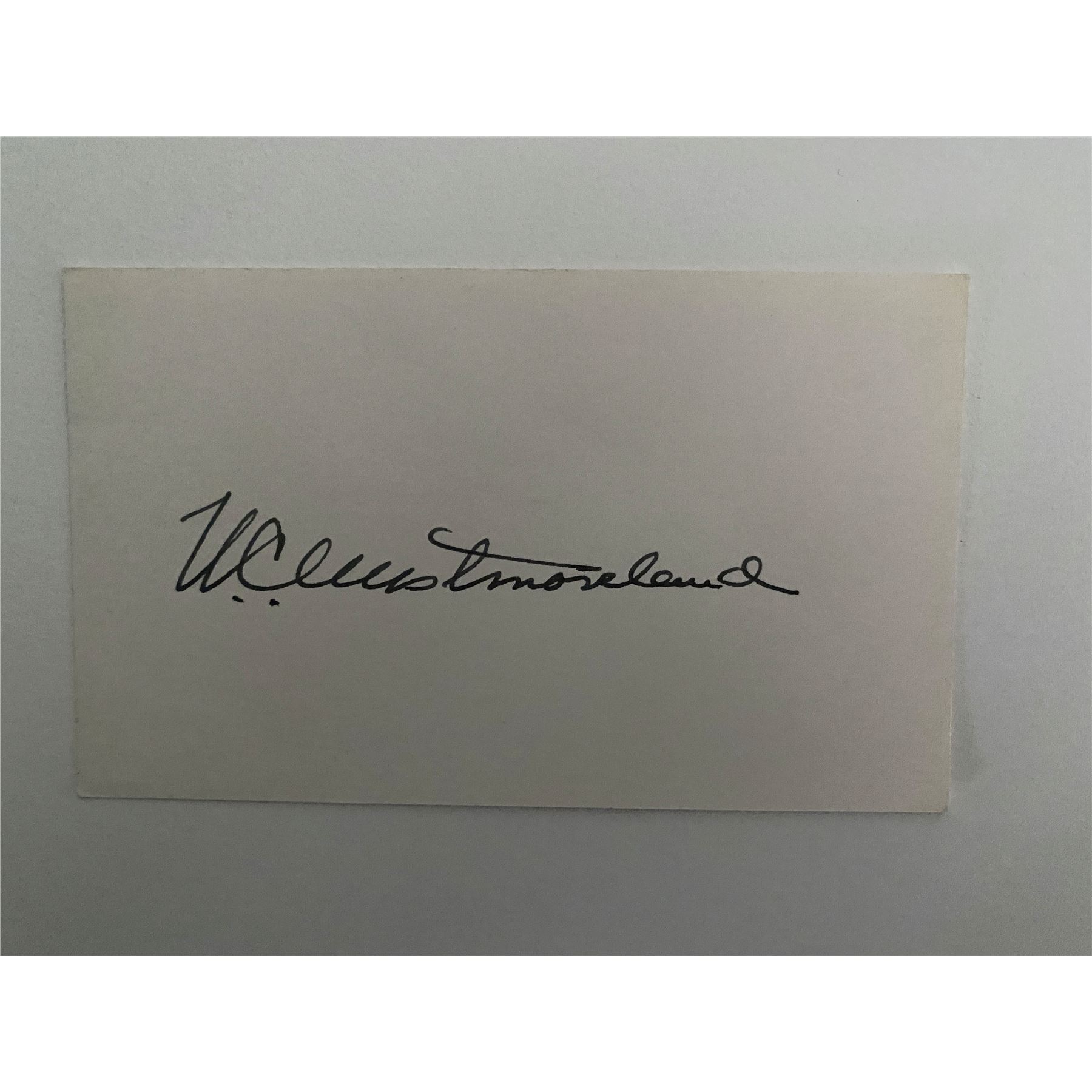 United States Army general William Westmoreland signature cut