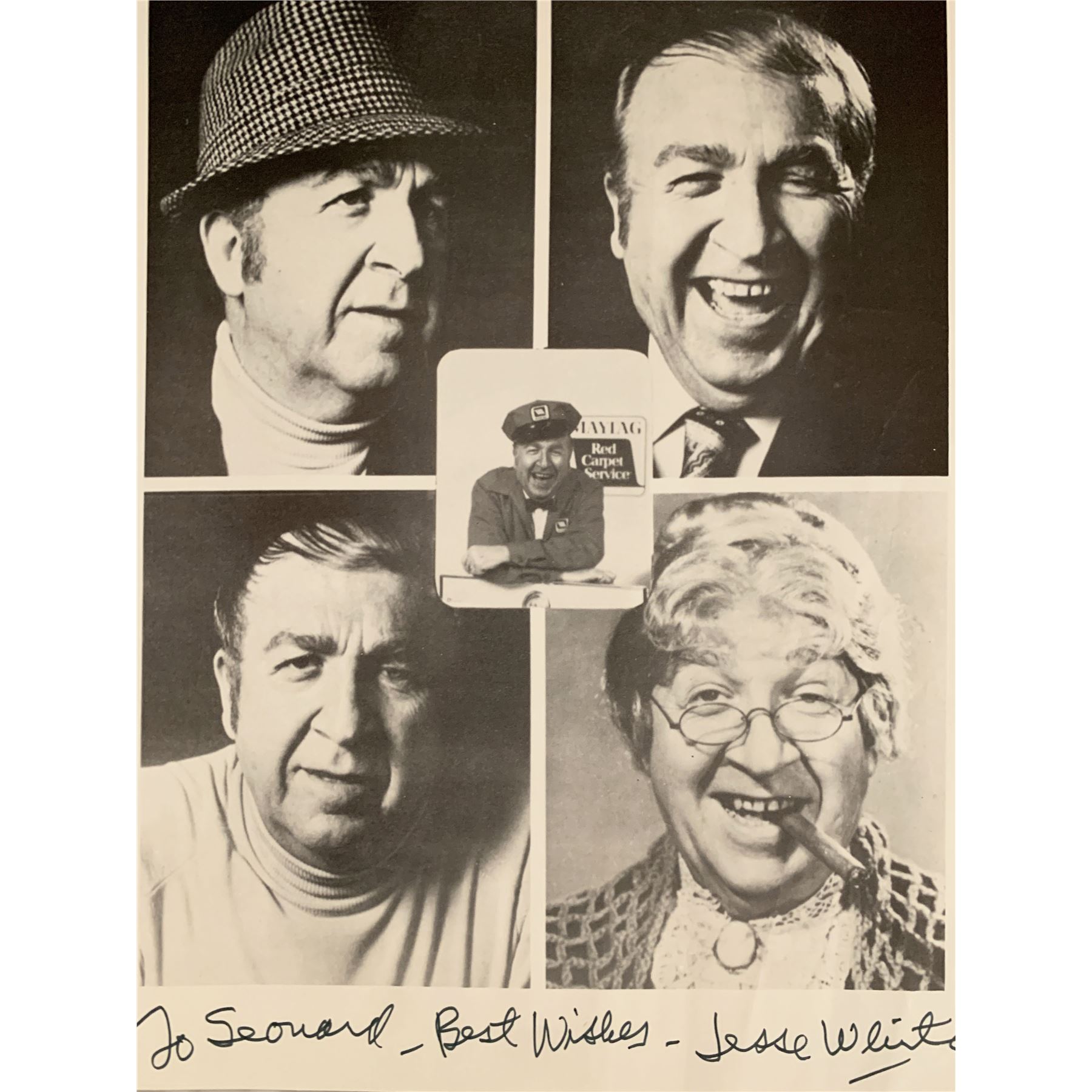 Jesse White signed photo collage