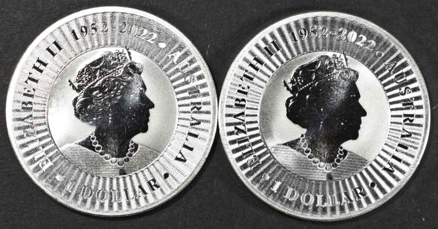 (2) 2023 AUSTRALIAN KANG 1 OZ SIL ROUNDS