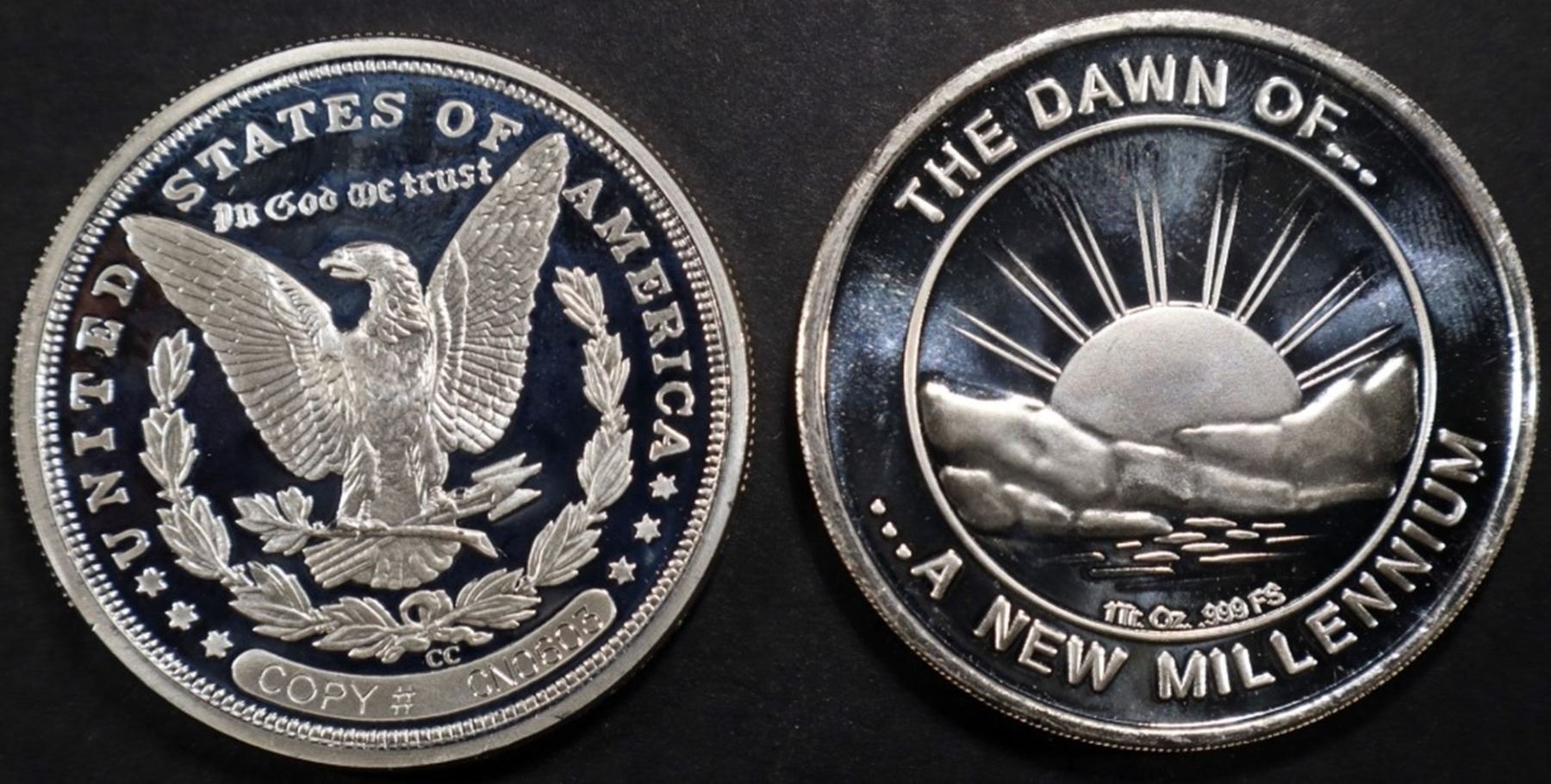 COLLECTORS LOT (2) 1oz SILVER ROUNDS