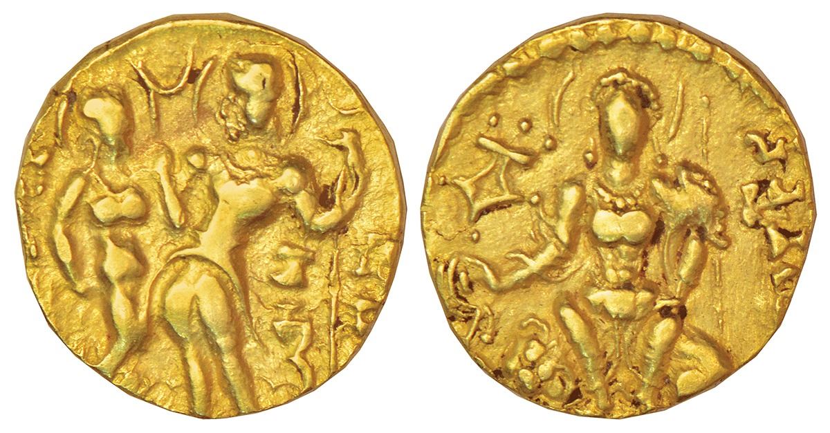Ancient India: Gupta Empire, gold dinar of Samudra Gupta (350-375 AD ...