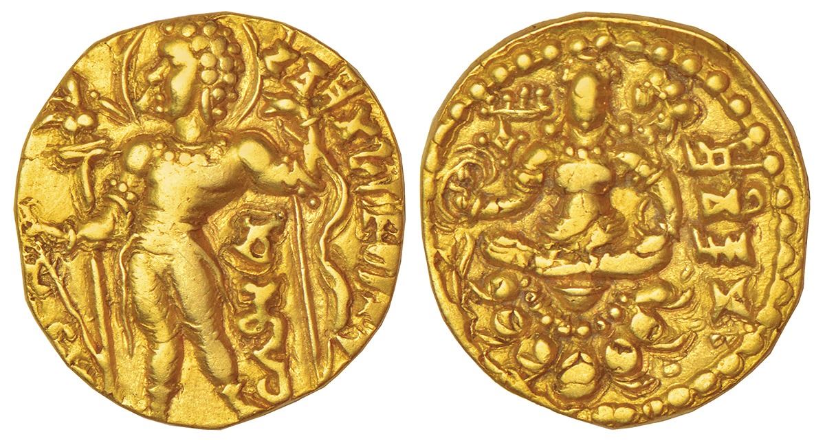 Ancient India: Gupta Empire, gold dinar of Chandra Gupta II (375-415 AD ...