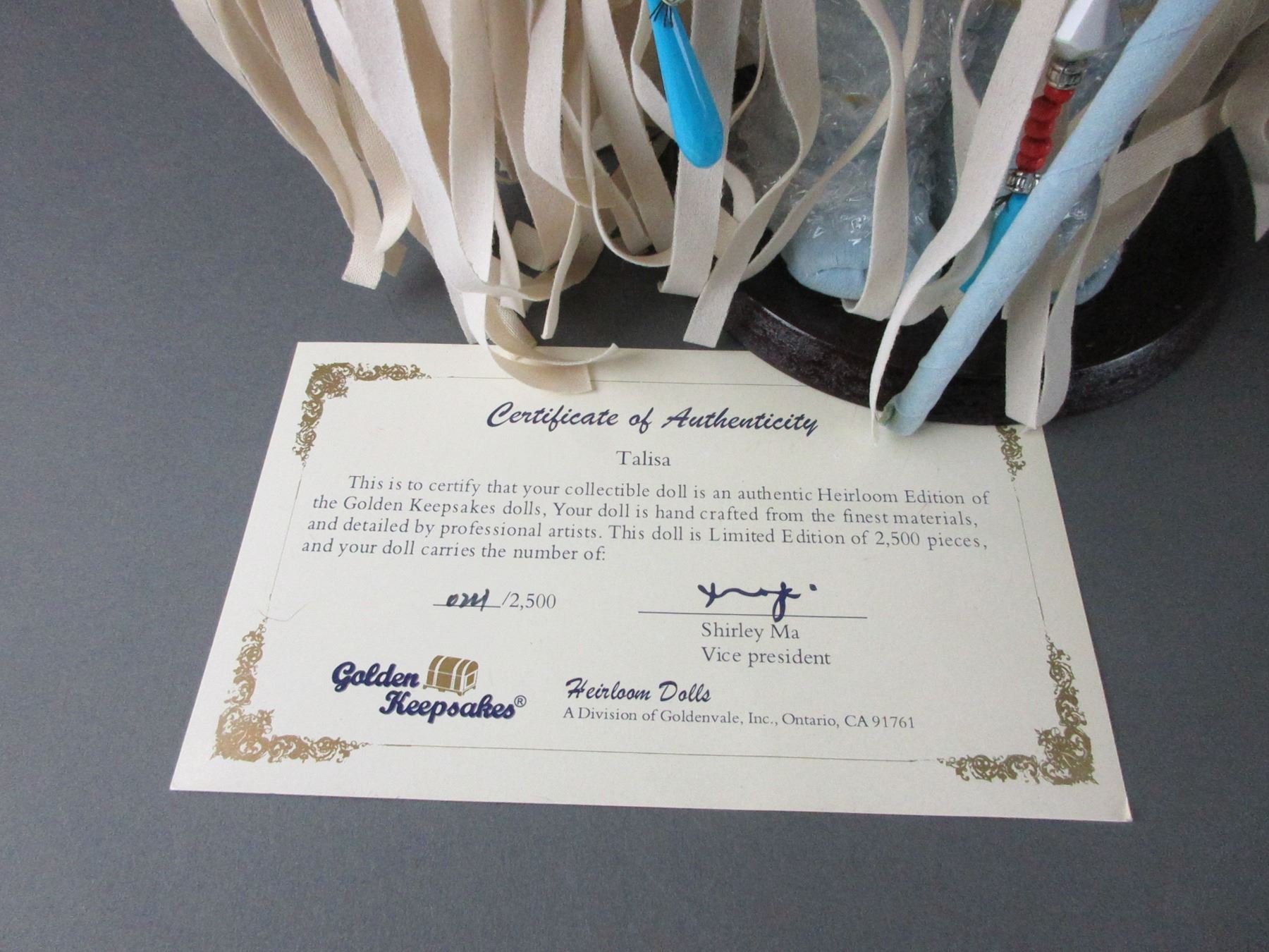 2 Numbered Heirloom Editions Of The Golden Keepsakes Doll- Hand Crafted ...