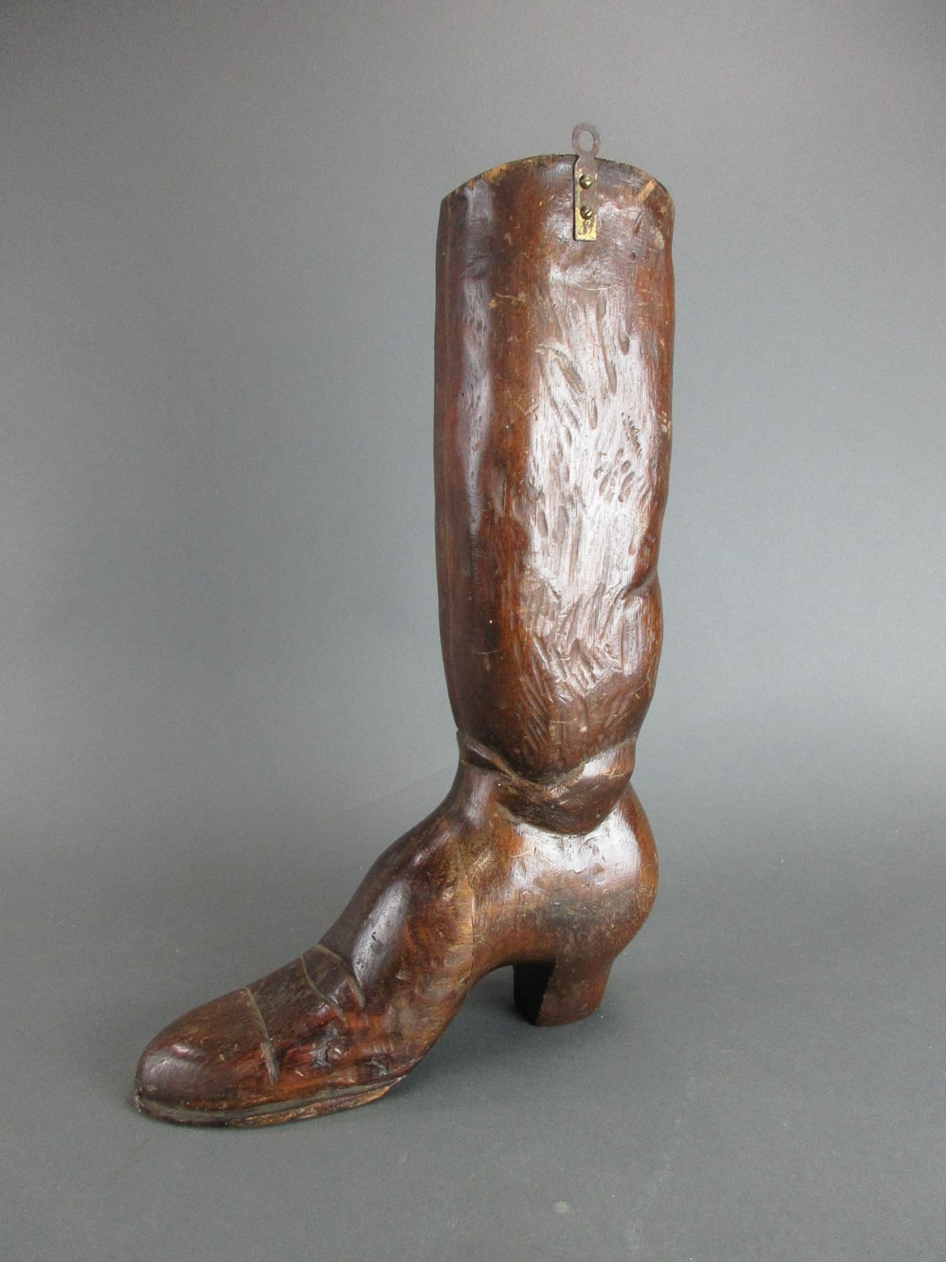 Hand Carved Solid Wood Cowboy Boot Trade Sign- 14.5"