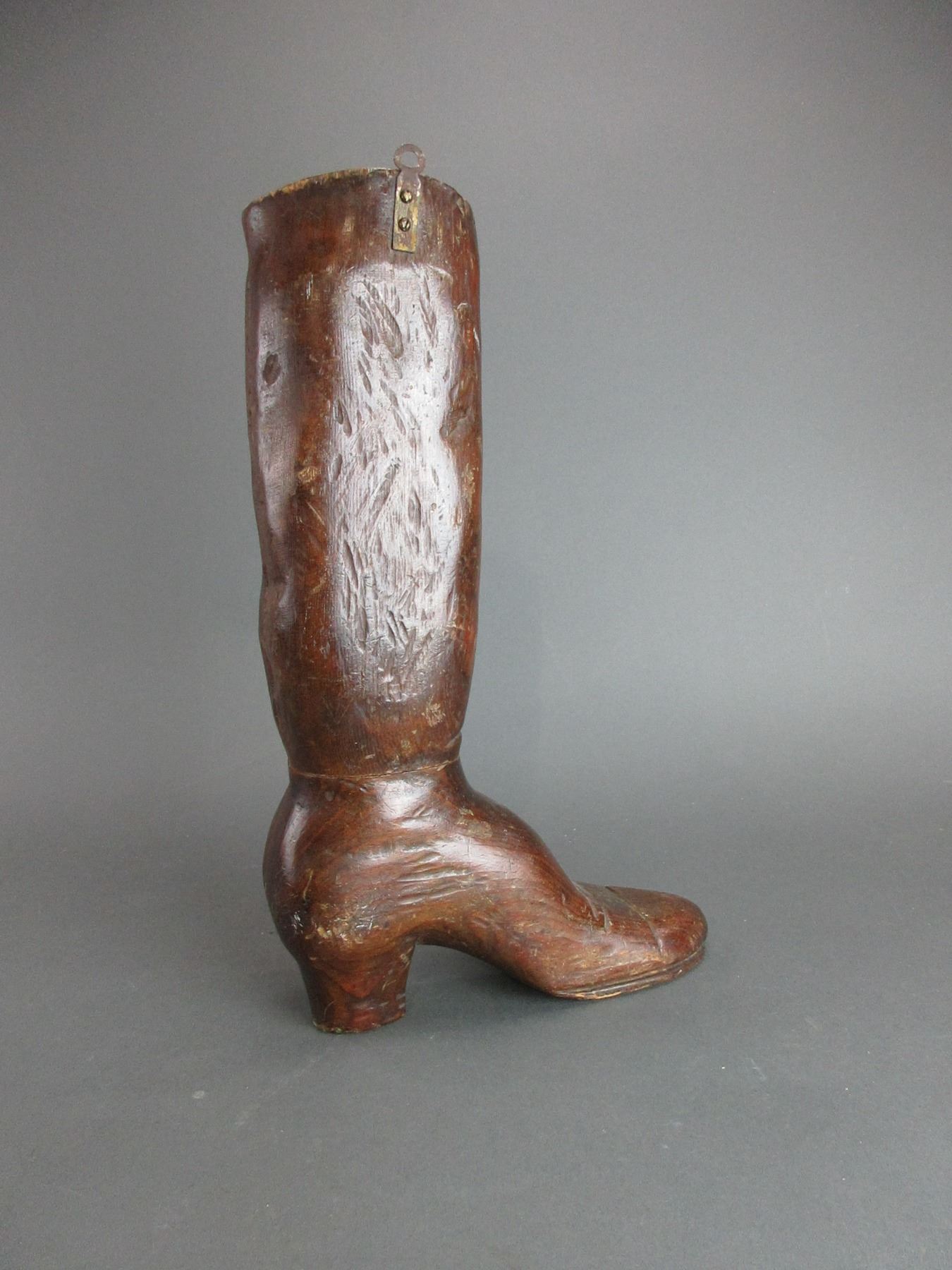 Hand Carved Solid Wood Cowboy Boot Trade Sign- 14.5"