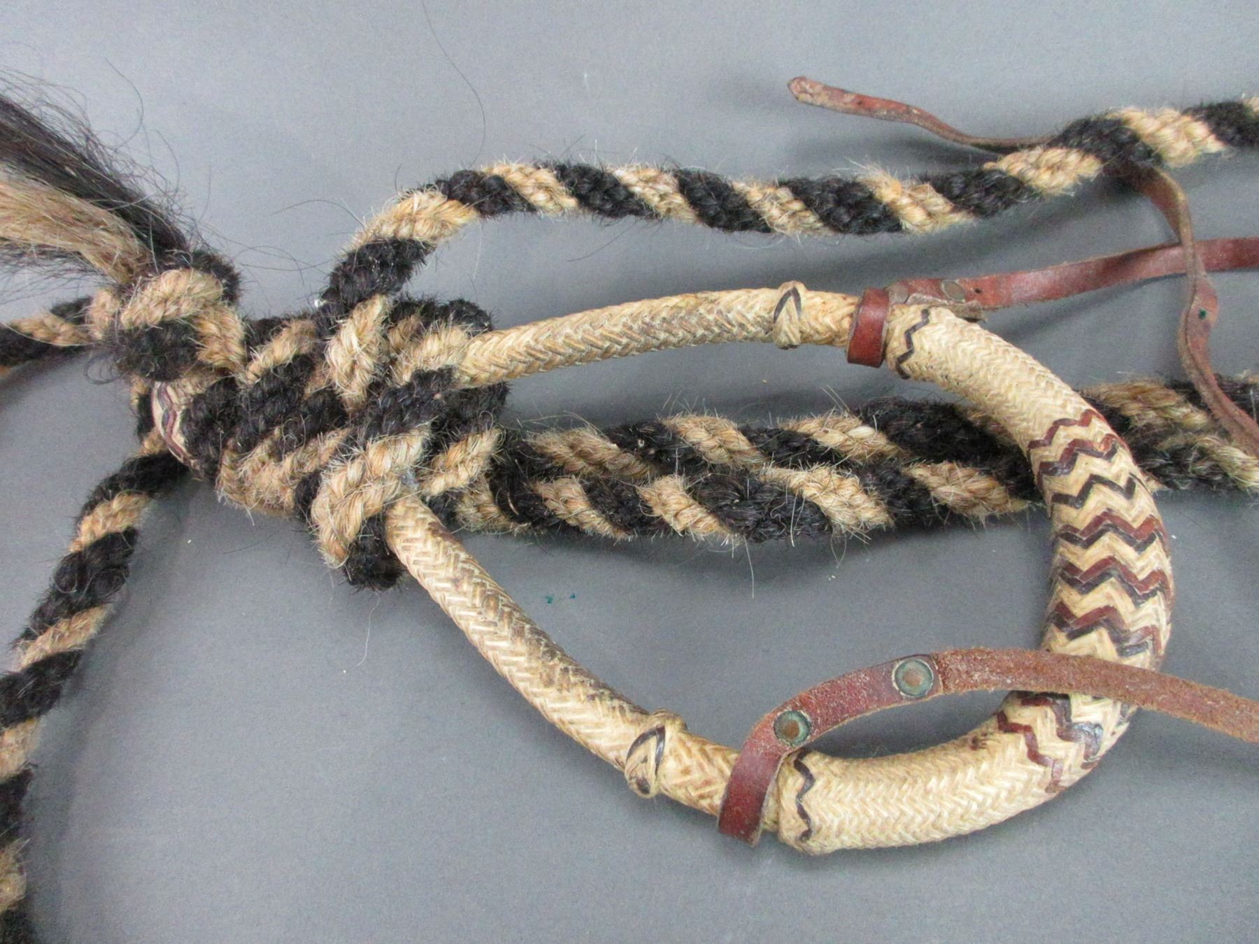 Well Done Rawhide Bosal- .75" Horsehair Mecate- Marked Sterling Buckle ...