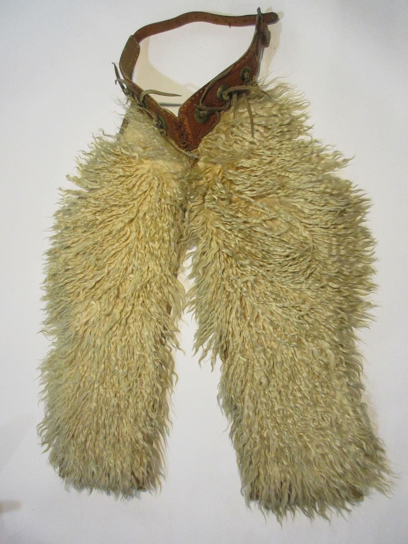 Marked CP Shipley Woolie Chaps- Basket Stamped Buckstitched Belt- 6 ...