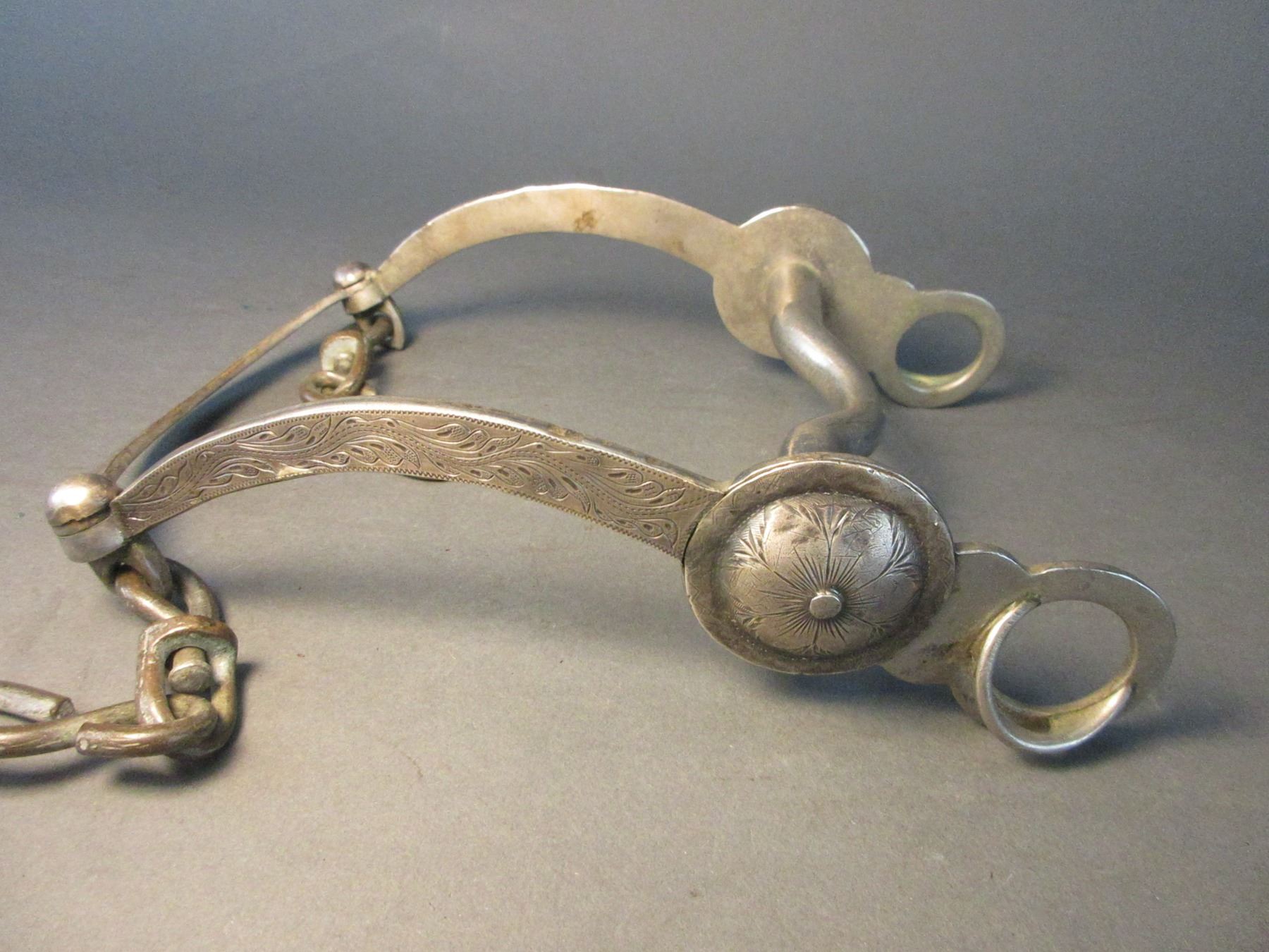 Marked G+T (Gutierrez + Terry) Silver Overlaid Bit- Nevada Cheek- Curb ...