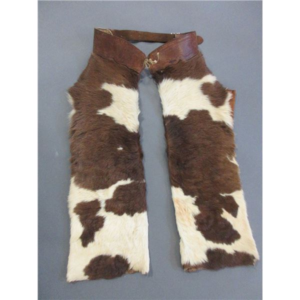 Marked J Quijada Maker San Jose Cal Hair On Cowhide Chaps- Tooled Yoke ...