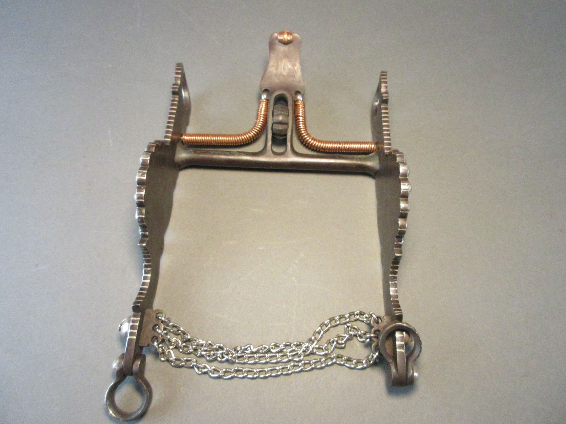 Marked Garcia Silver Inlaid Bit- Carmel Cheek- Engraved Spade Mouth- Triple Slobber Chains- Great Co