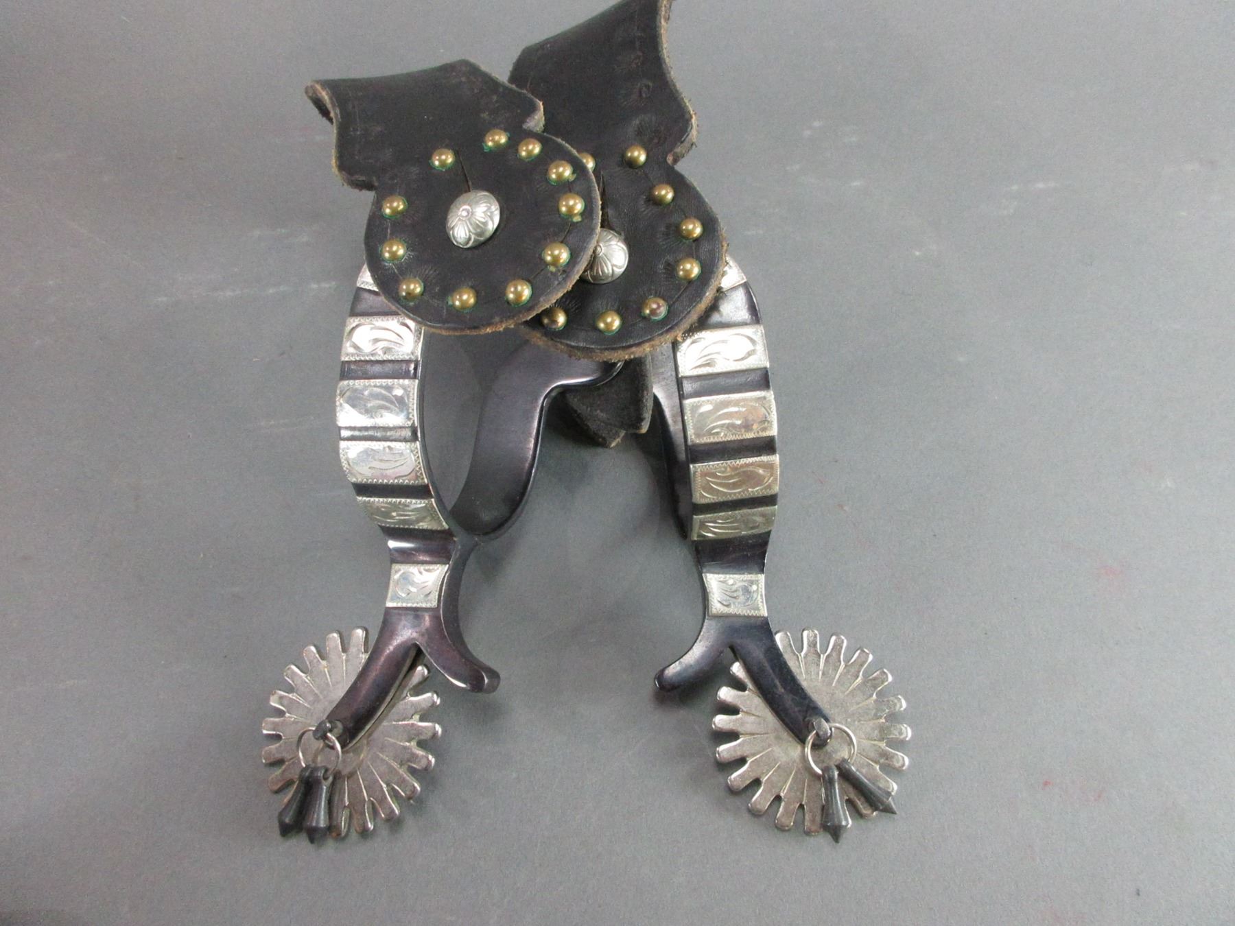 Anchor Marked 1 Dot Spurs- .6" Bands- 2" Shanks- 8 Point Rowels ...