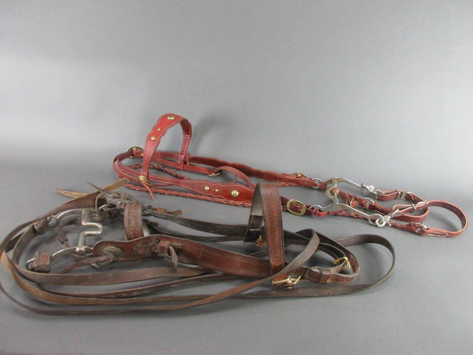 Early Hand Tooled Headstall With Nickel Plated High Port Bit- Heart ...