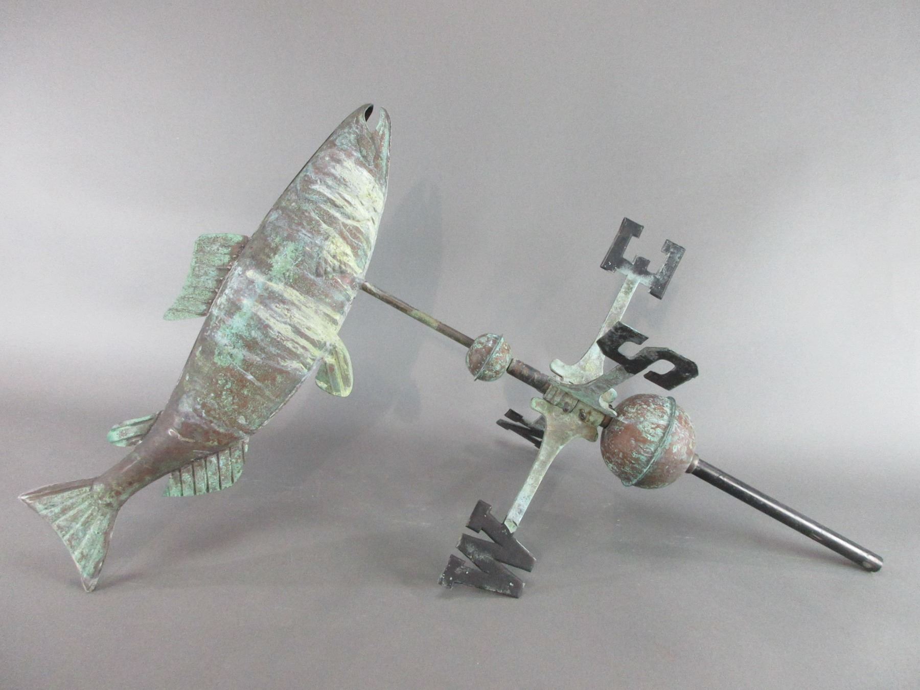Fish Copper Weather Vane With 10' Pole