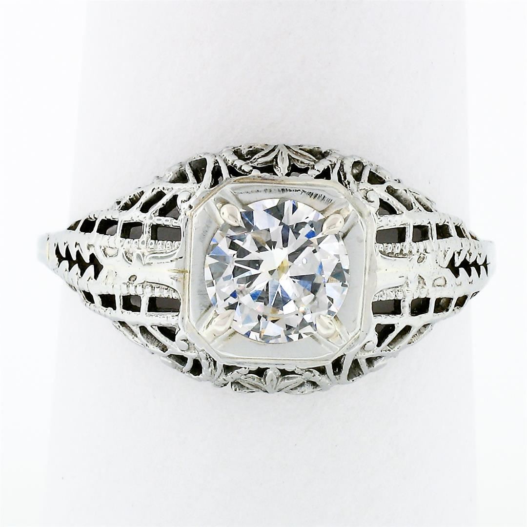 Antique 18k Gold .71 ctw GIA Old Transitional Cut Diamond Filigree ...