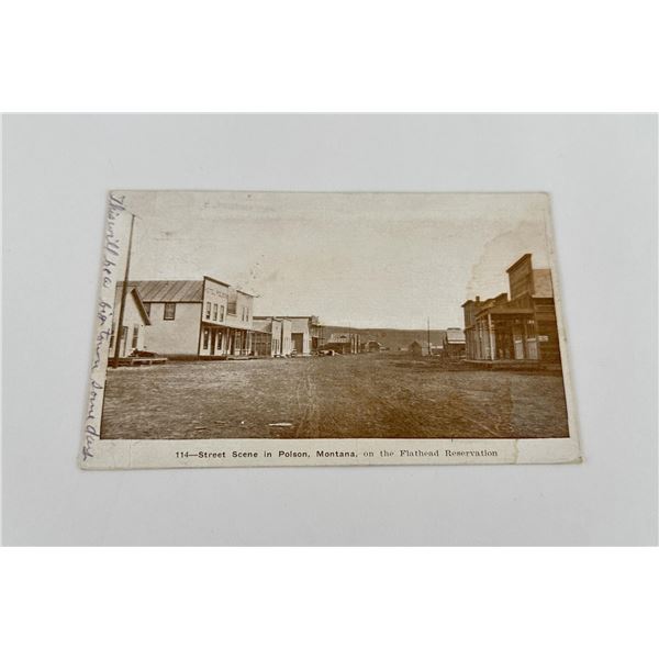 Polson Montana Street Scene Postcard