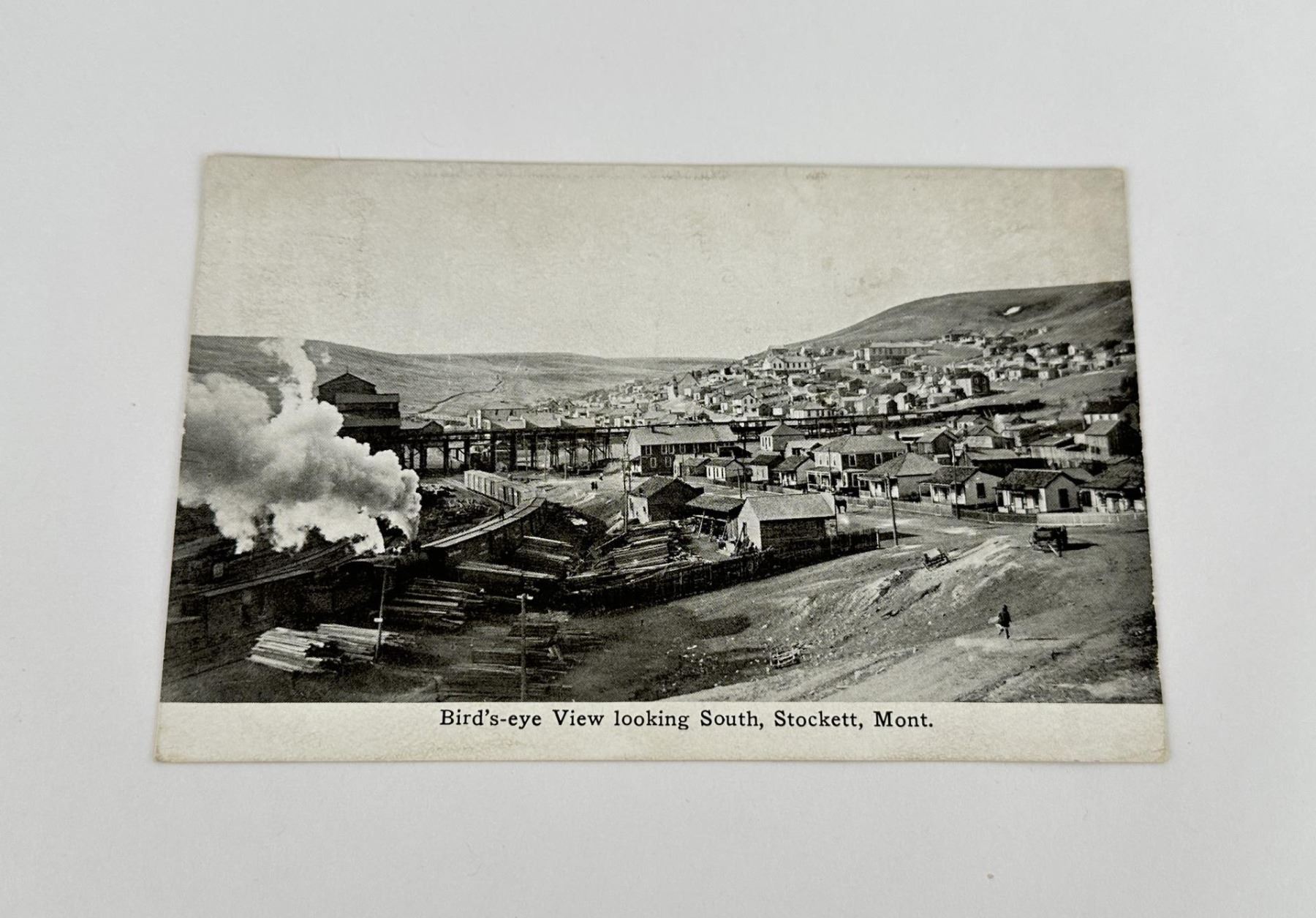 Birds Eye View Stockett Montana Postcard