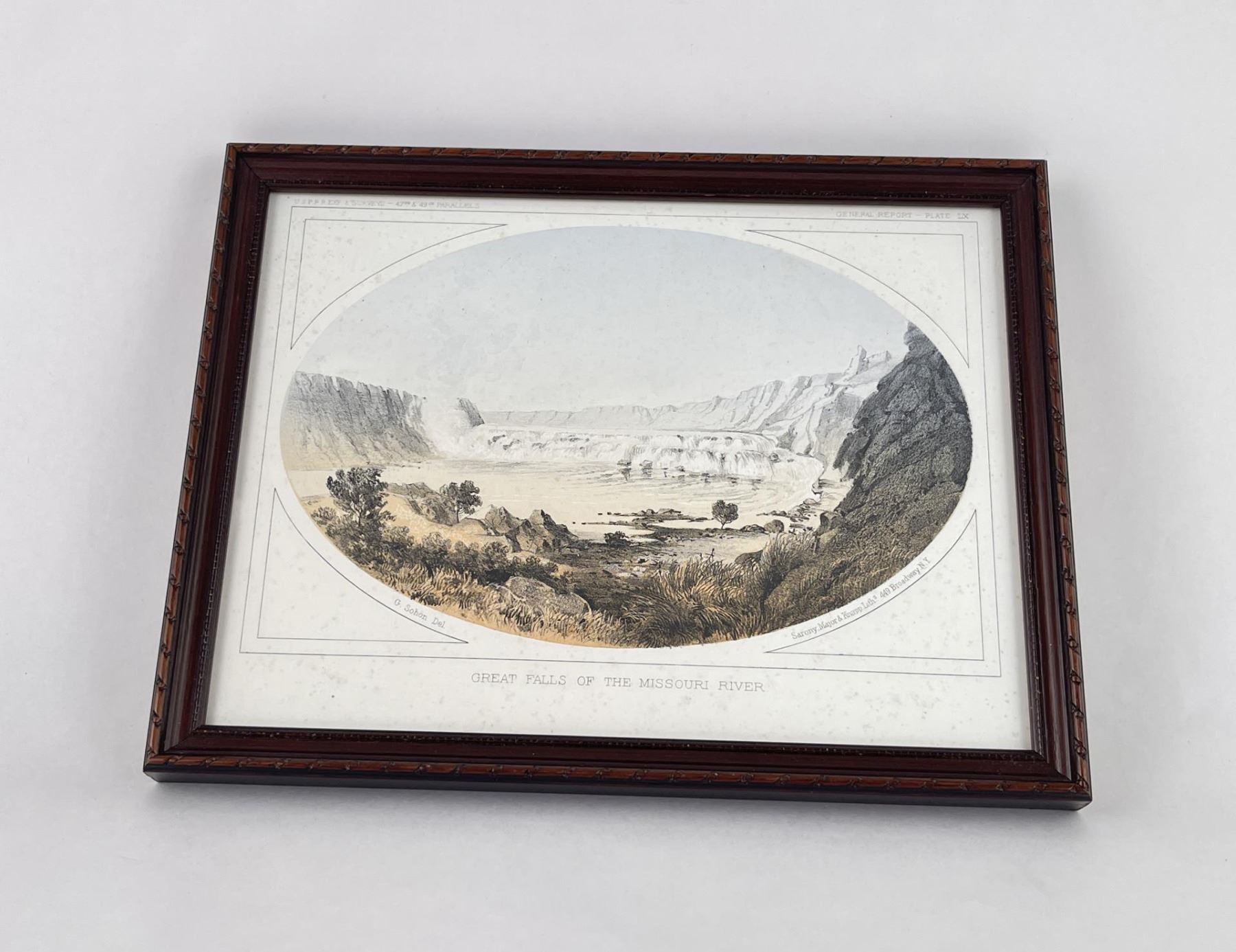 Great Falls of the Missouri River Lithograph
