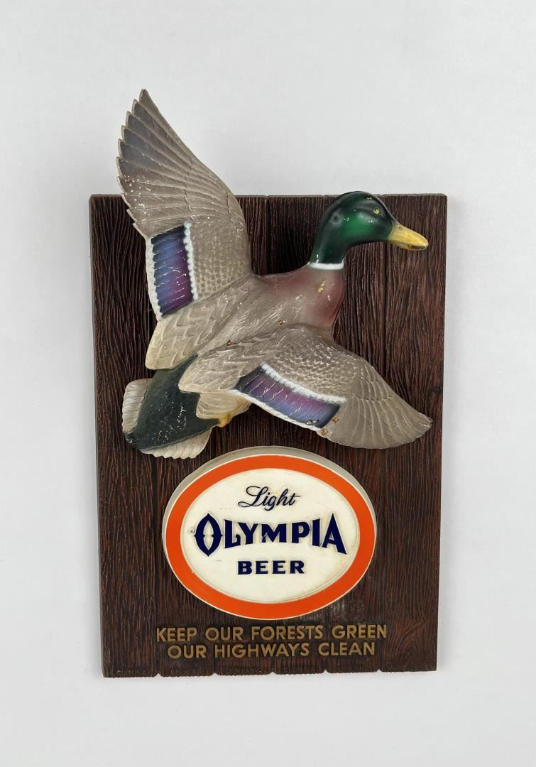 Olympia Light Beer Mallard Duck Sign