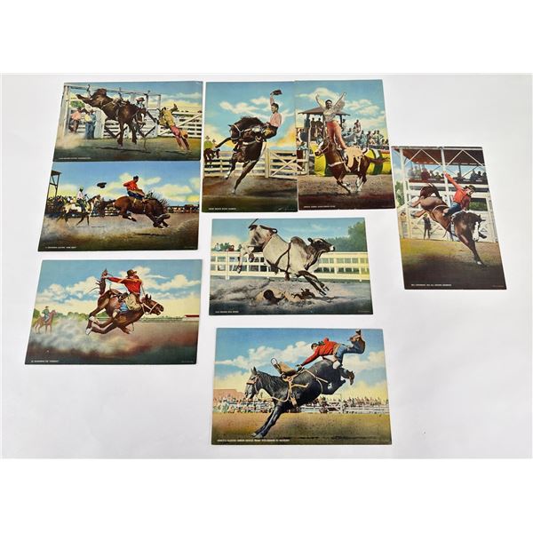 Large Antique Color Rodeo Postcards