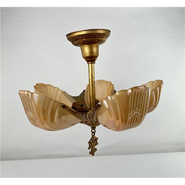 Art Deco Markel Slip Shade Chandelier Lamp