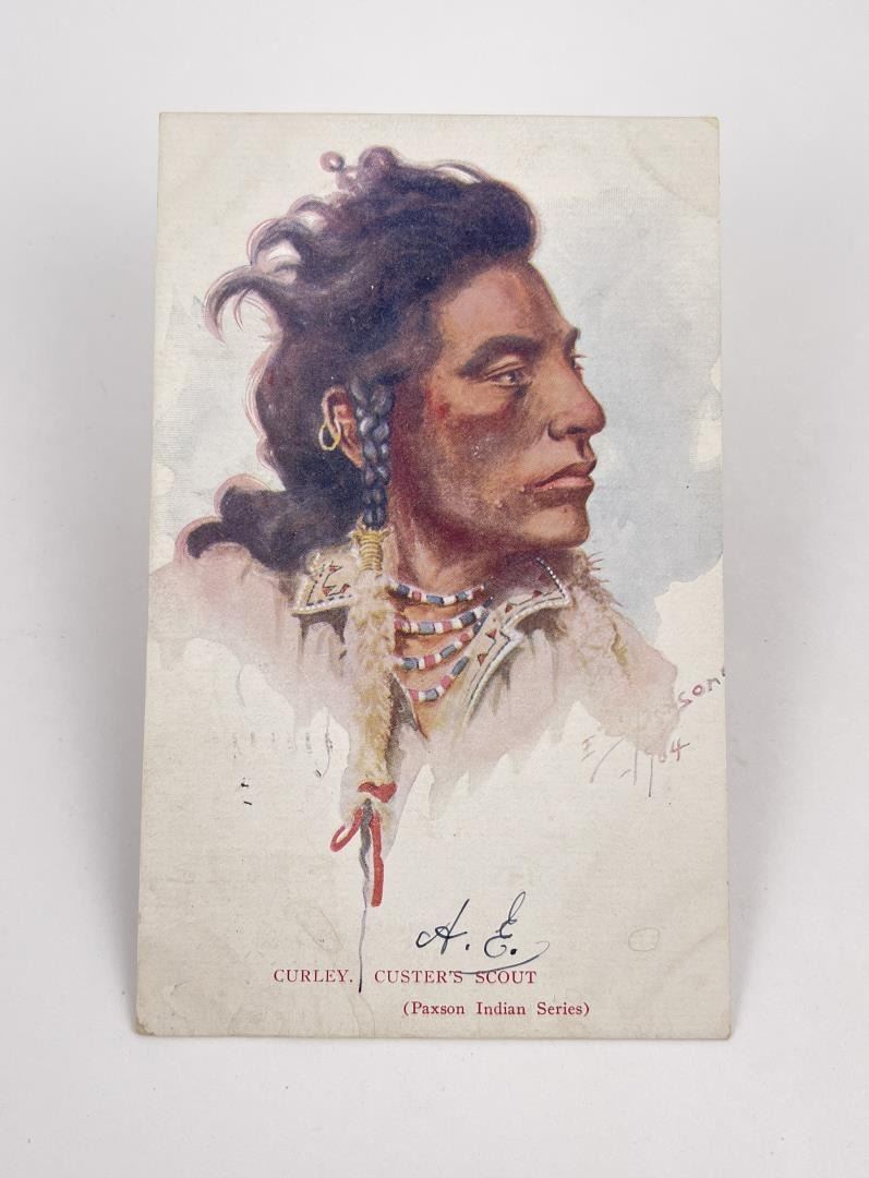 ES Paxson Custer Scout Curley Postcard