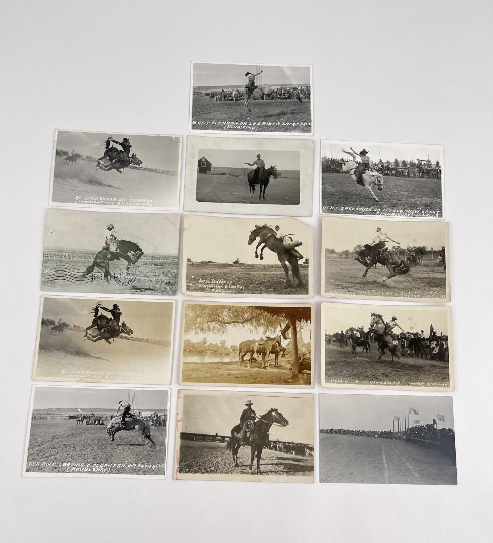 Collection of Montana RPPC Rodeo Postcards