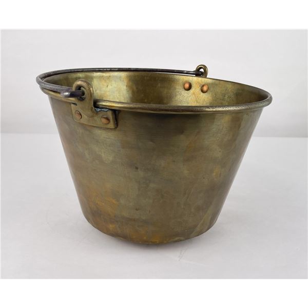 Antique Fur Trade Era Brass Kettle Pot