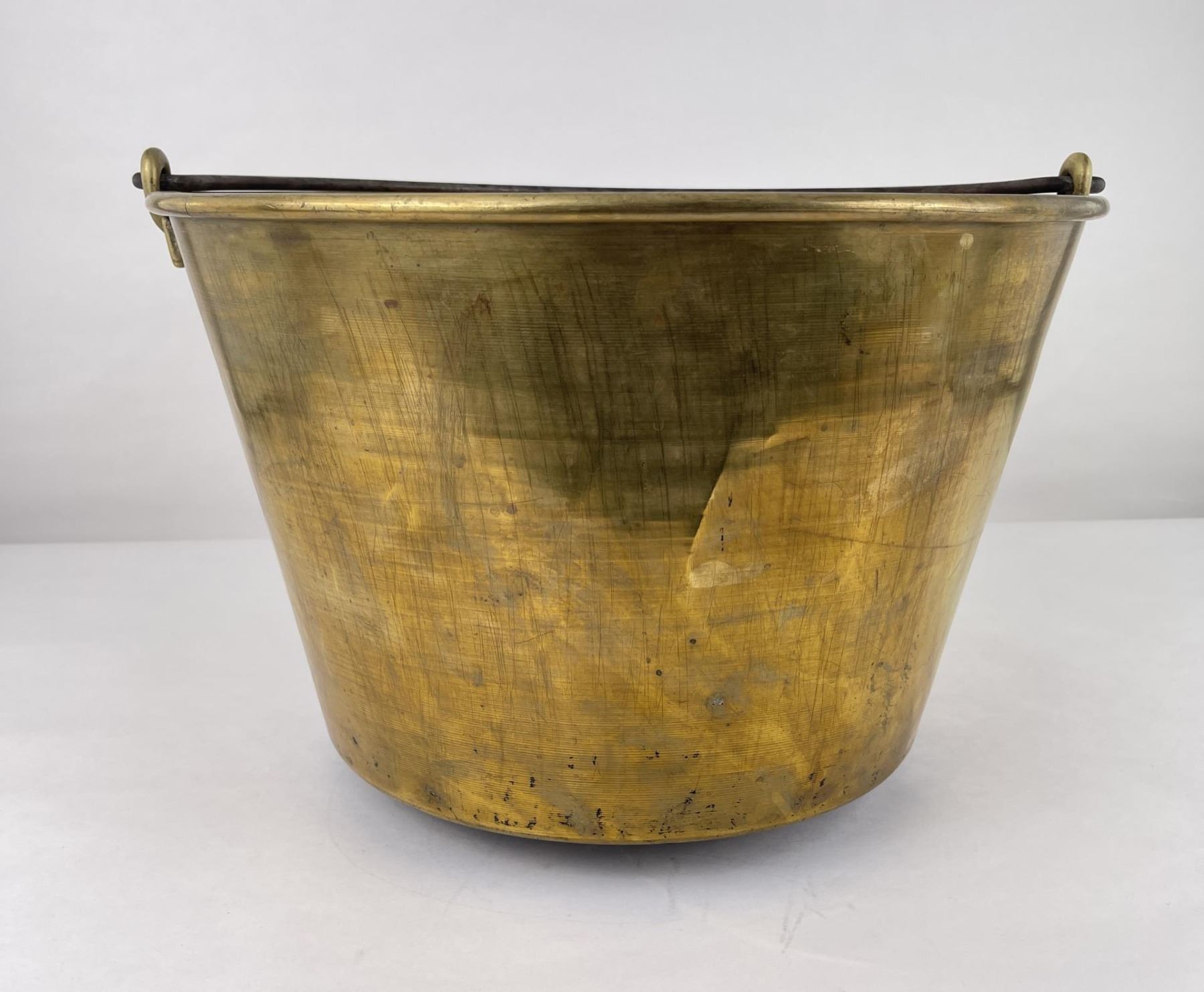 Antique Fur Trade Era Brass Kettle Pot
